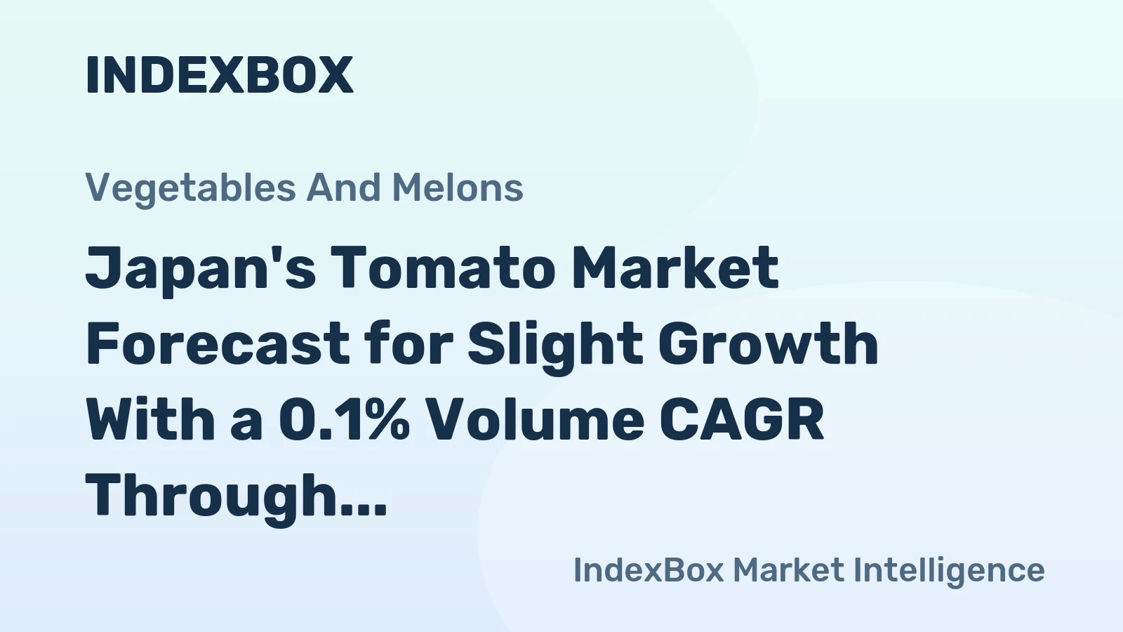 Japan's Tomato Market Forecast for Slight Growth With a 0.1% Volume CAGR Through 2035