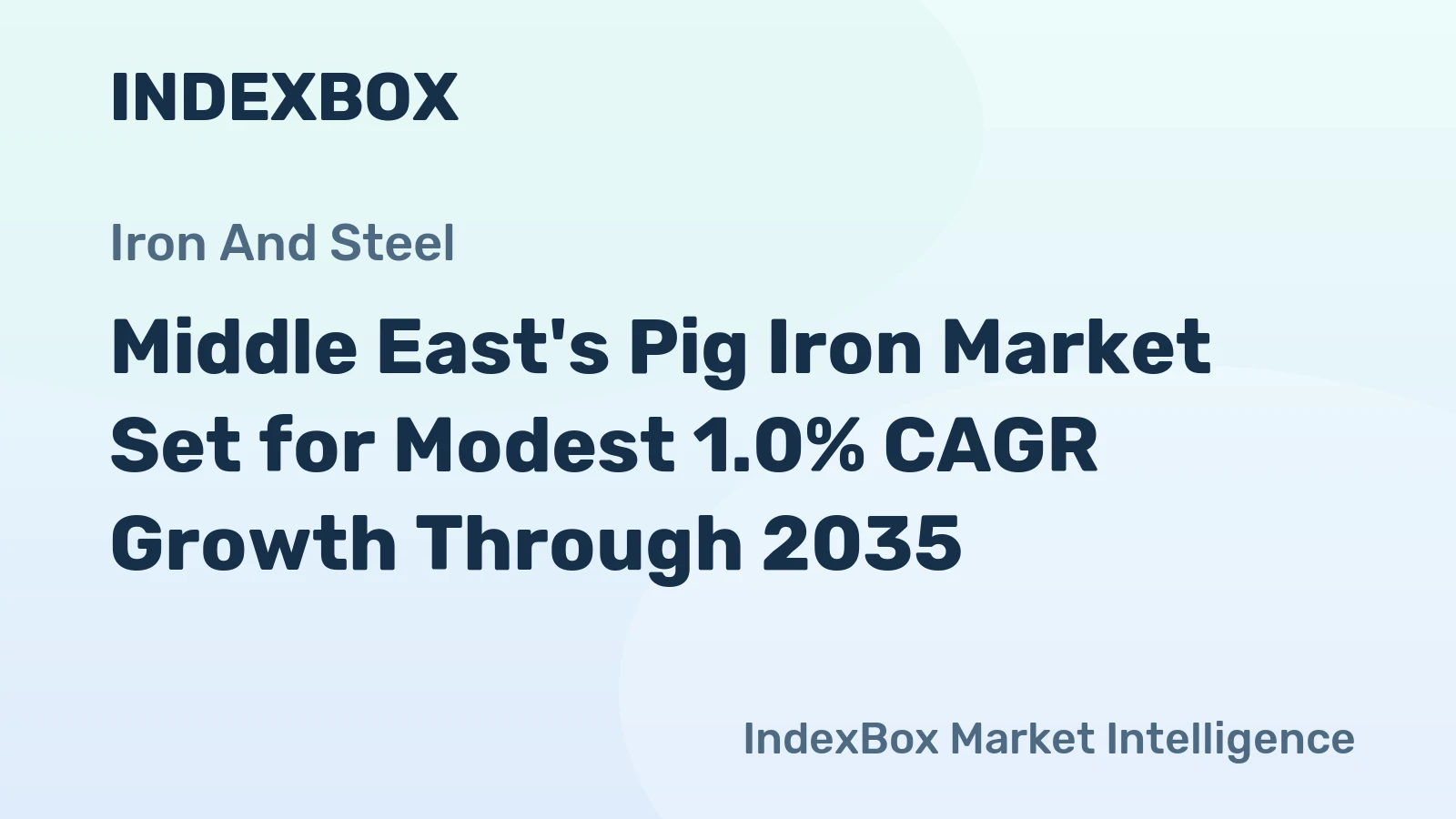 Middle East's Pig Iron Market Set for Modest 1.0% CAGR Growth Through 2035