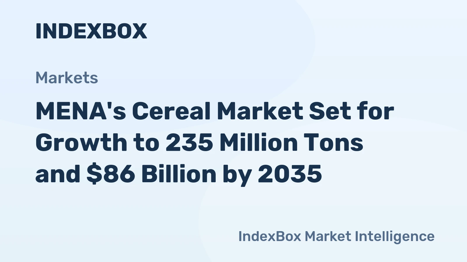 MENA's Cereal Market Set for Growth to 235 Million Tons and $86 Billion by 2035