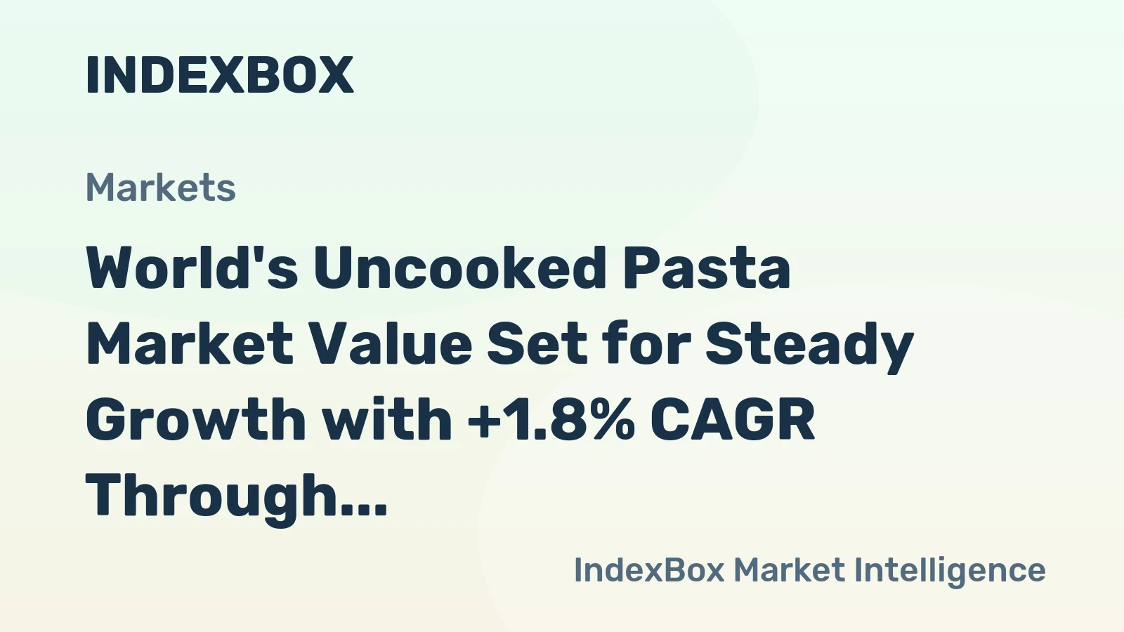 World's Uncooked Pasta Market Value Set for Steady Growth with +1.8% CAGR Through 2035