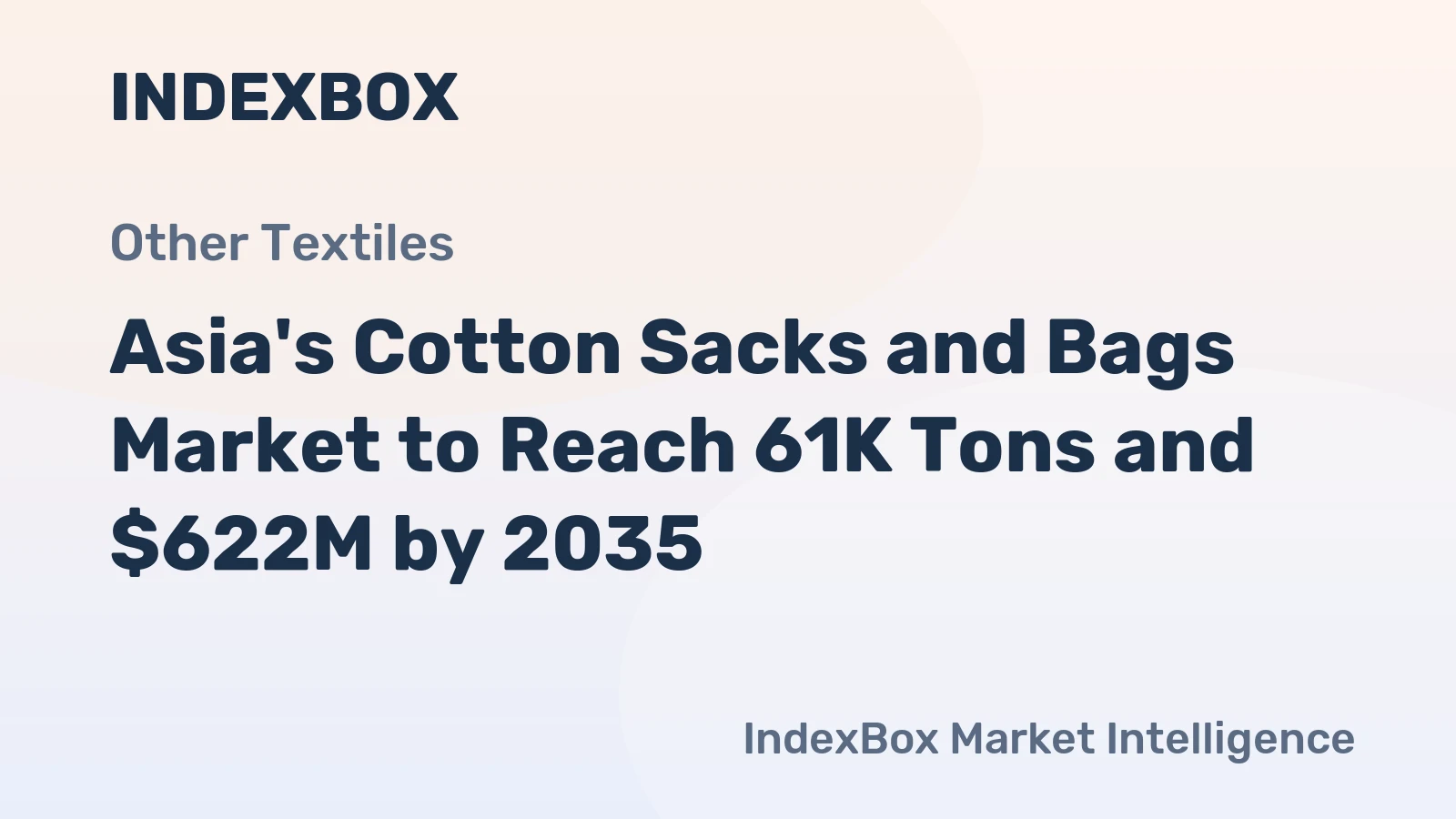 Asia's Cotton Sacks and Bags Market to Reach 61K Tons and $622M by 2035