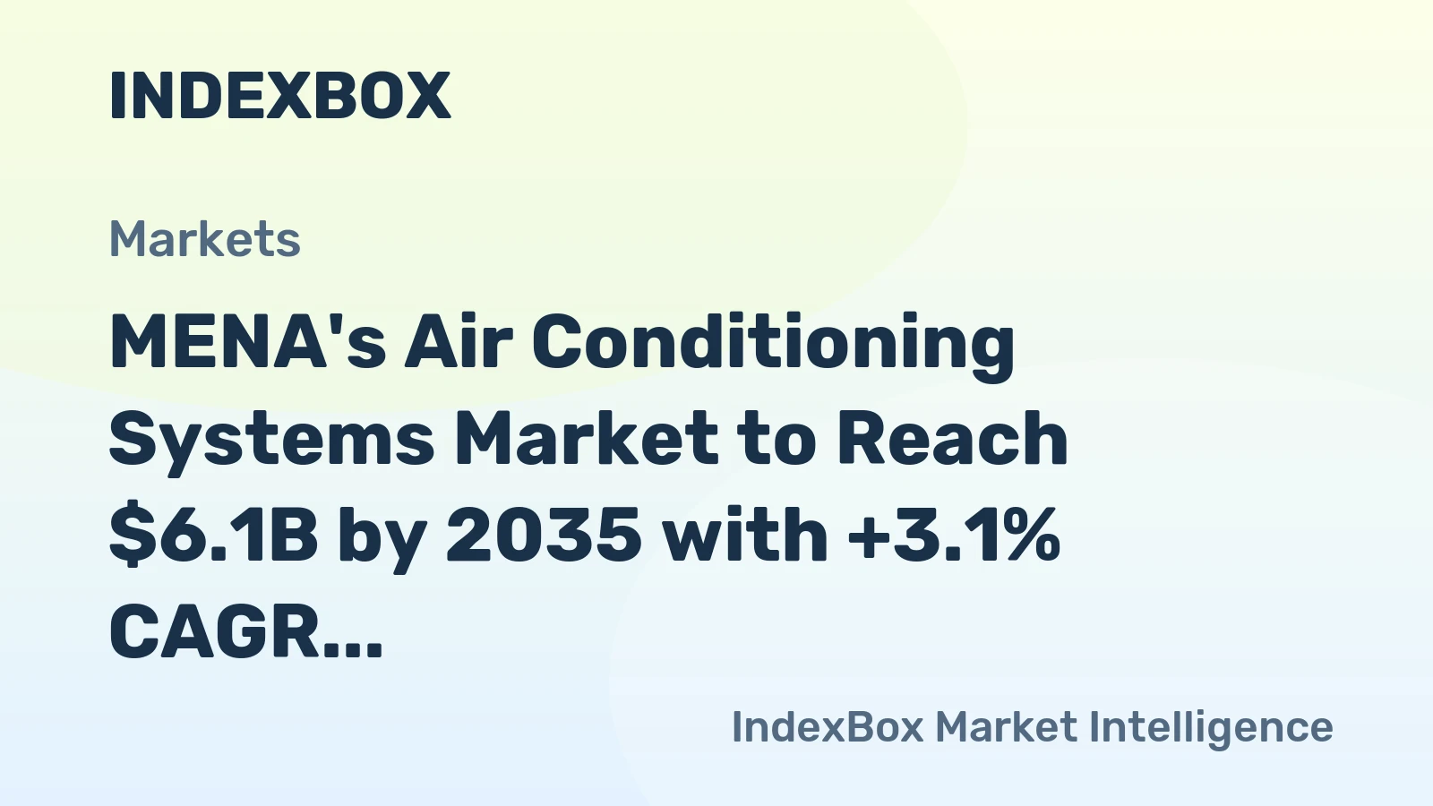 MENA's Air Conditioning Systems Market to Reach $6.1B by 2035 with +3.1% CAGR