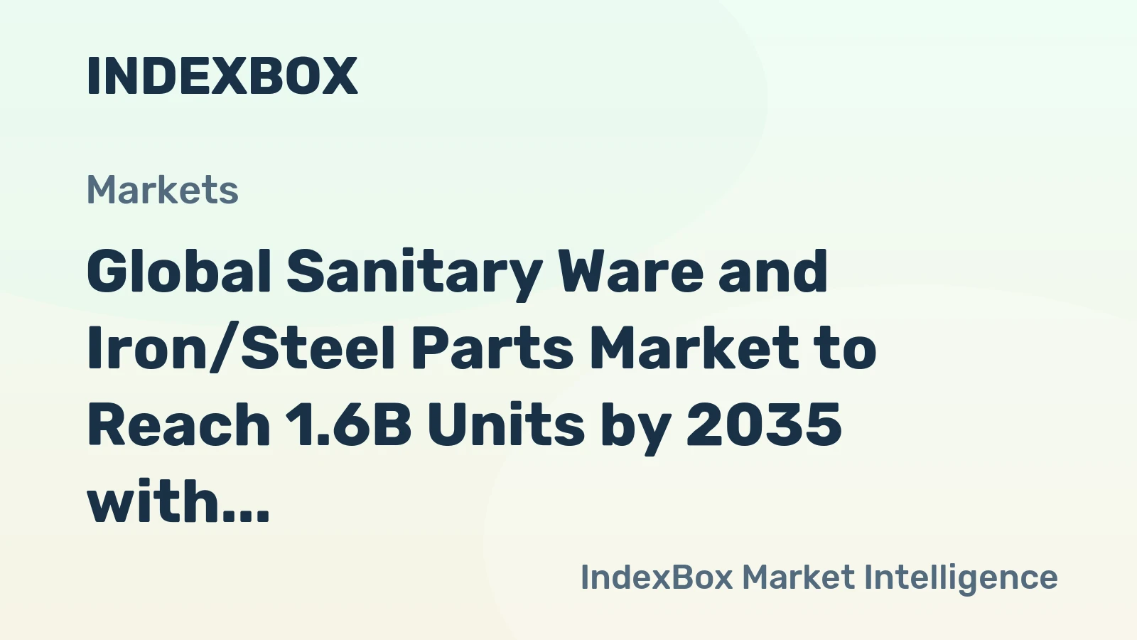 Global Sanitary Ware and Iron/Steel Parts Market to Reach 1.6B Units by 2035 with +3.6% CAGR