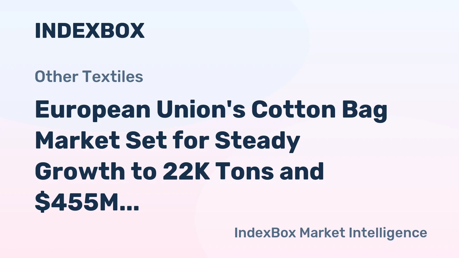 European Union's Cotton Bag Market Set for Steady Growth to 22K Tons and $455M