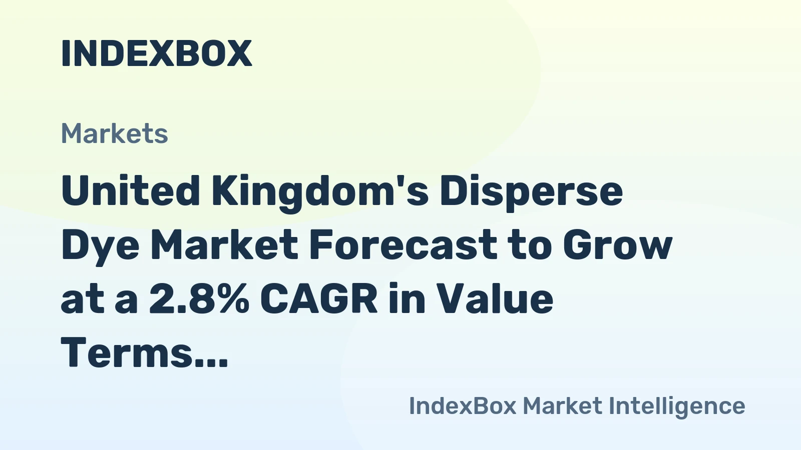 United Kingdom's Disperse Dye Market Forecast to Grow at a 2.8% CAGR in Value Terms
