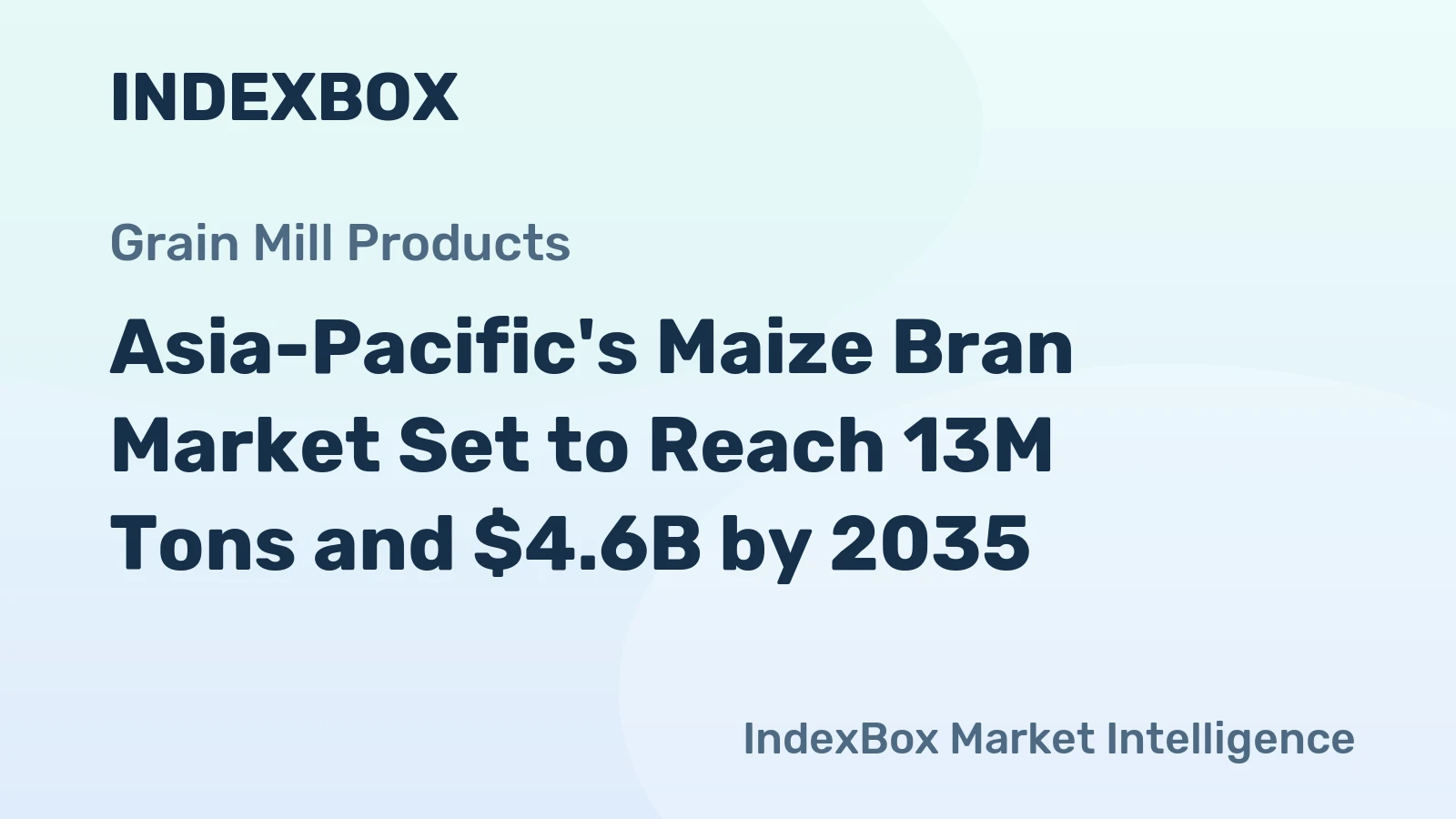 Asia-Pacific's Maize Bran Market Set to Reach 13M Tons and $4.6B by 2035