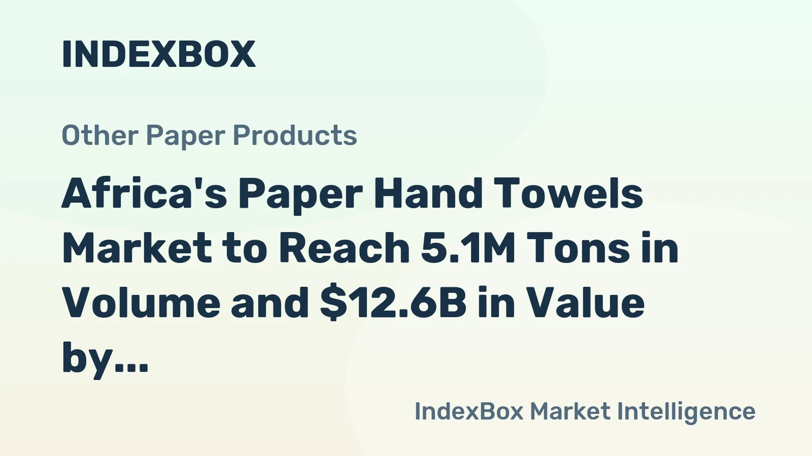 Africa's Paper Hand Towels Market to Reach 5.1M Tons in Volume and $12.6B in Value by 2035