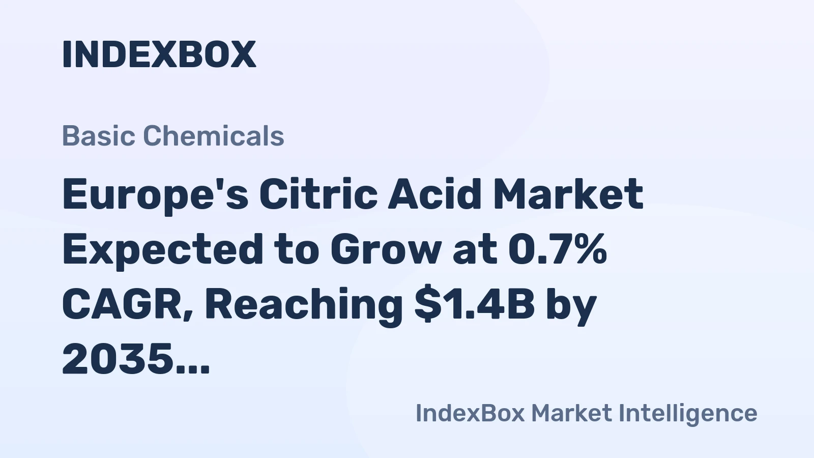 Europe's Citric Acid Market Expected to Grow at 0.7% CAGR, Reaching $1.4B by 2035