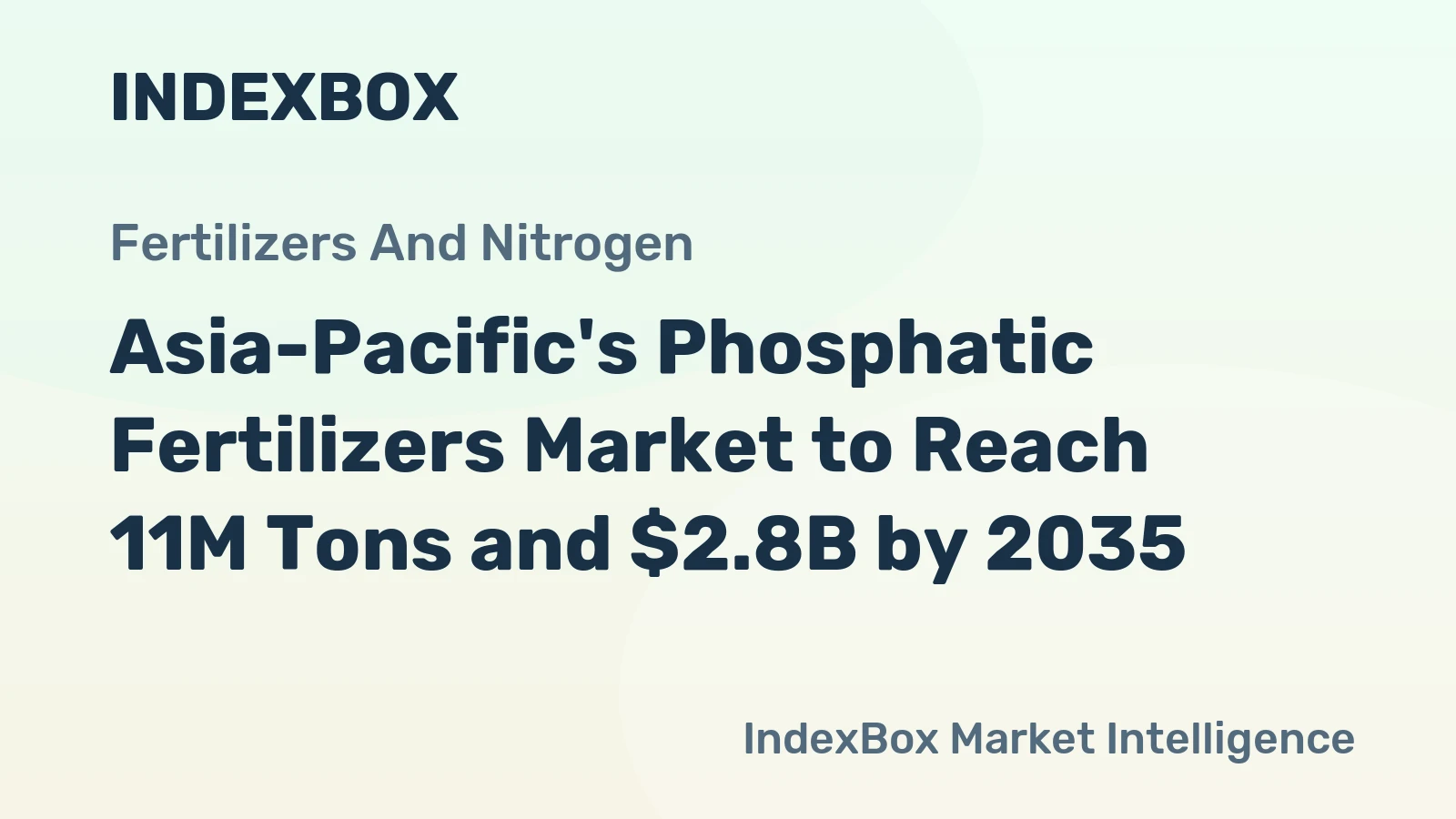 Asia-Pacific's Phosphatic Fertilizers Market to Reach 11M Tons and $2.8B by 2035