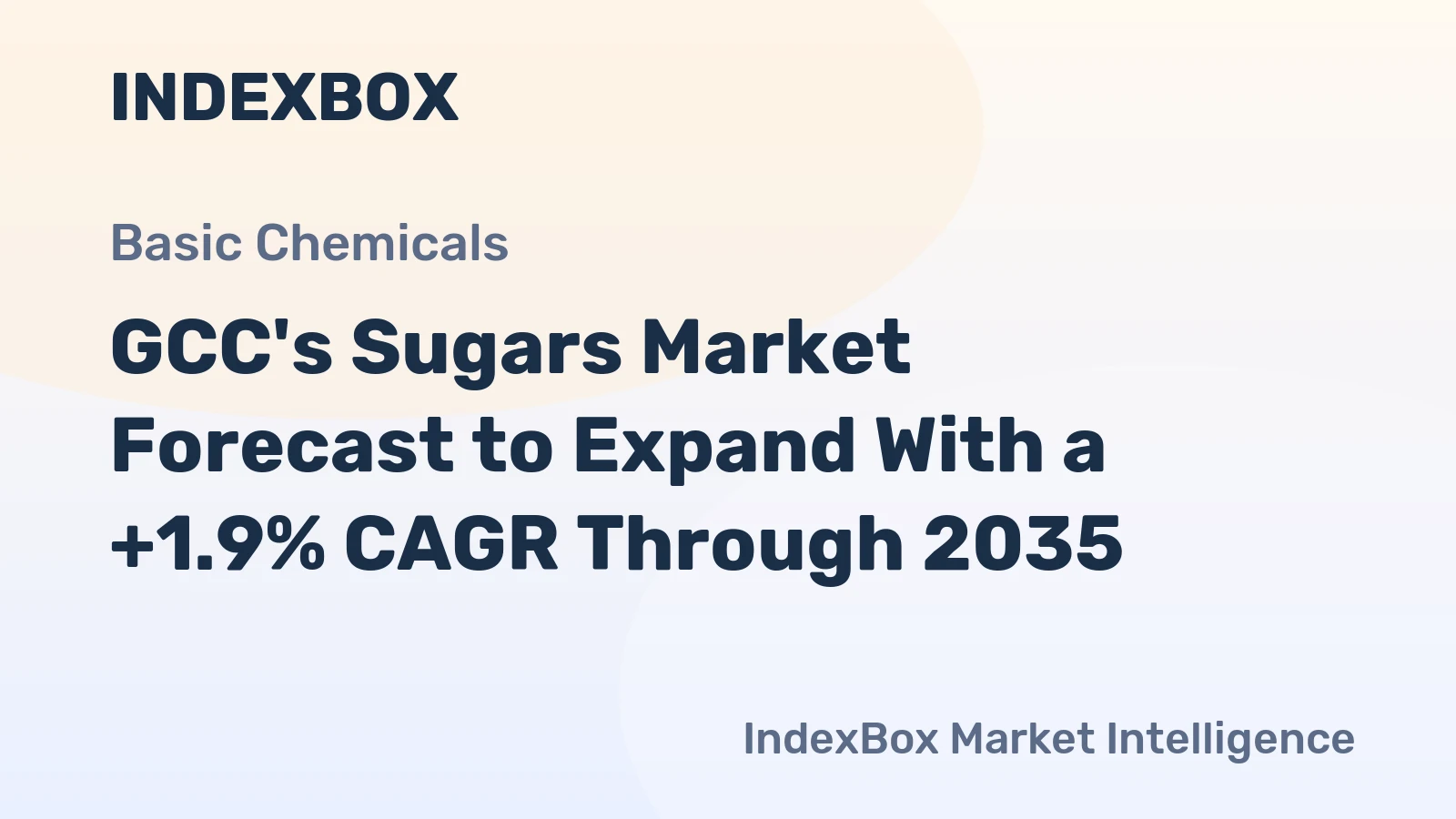 GCC's Sugars Market Forecast to Expand With a +1.9% CAGR Through 2035