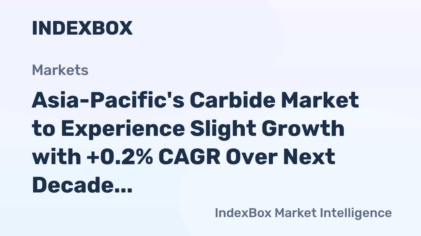 Asia-Pacific's Carbide Market to Experience Slight Growth with +0.2% CAGR Over Next Decade