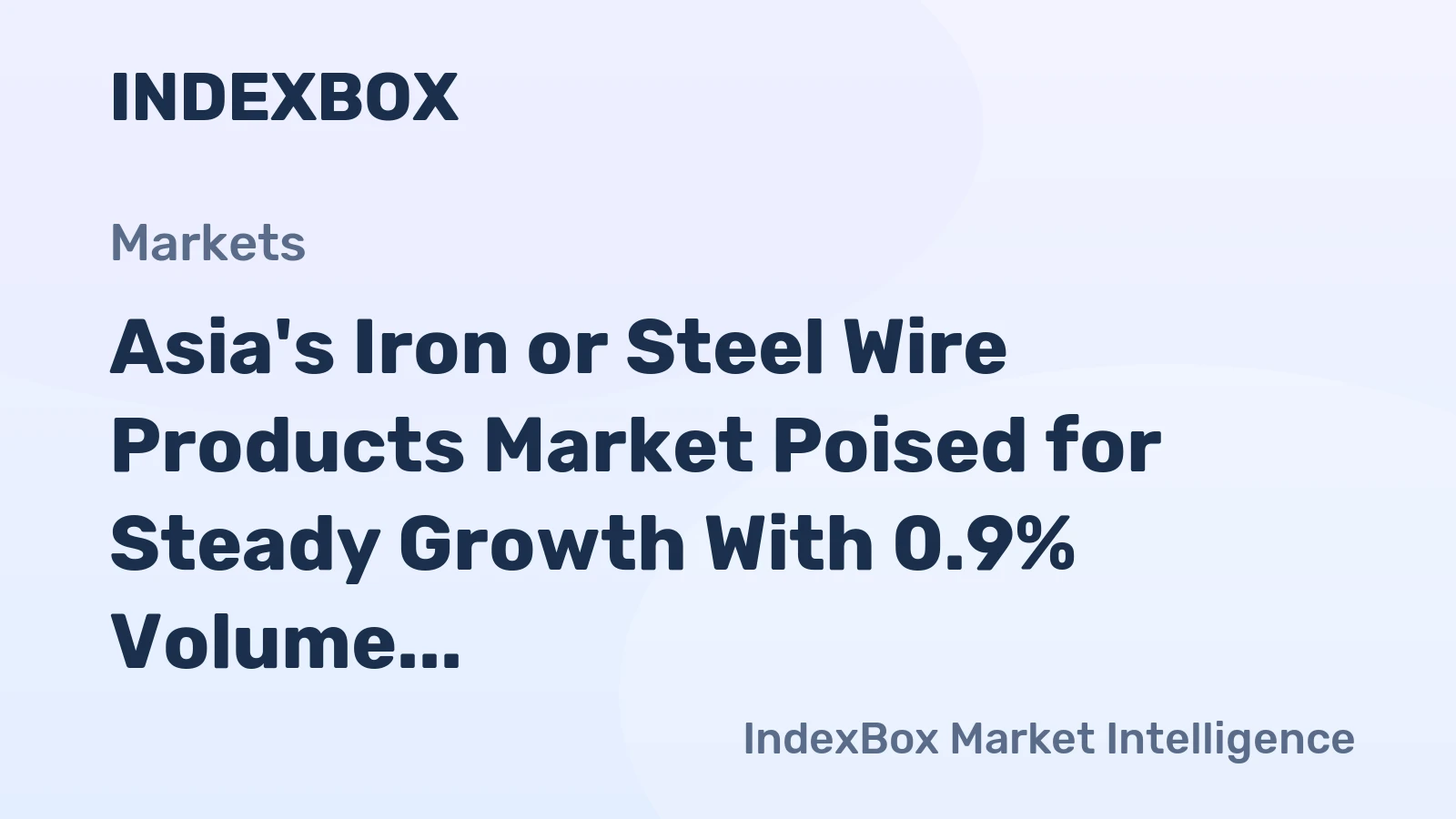 Asia's Iron or Steel Wire Products Market Poised for Steady Growth With 0.9% Volume CAGR Through 2035