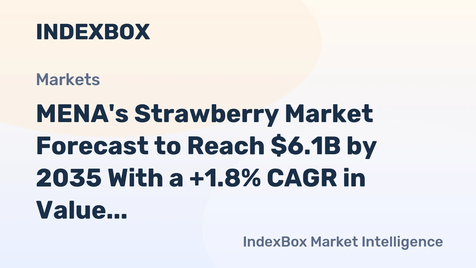 MENA's Strawberry Market Forecast to Reach $6.1B by 2035 With a +1.8% CAGR in Value