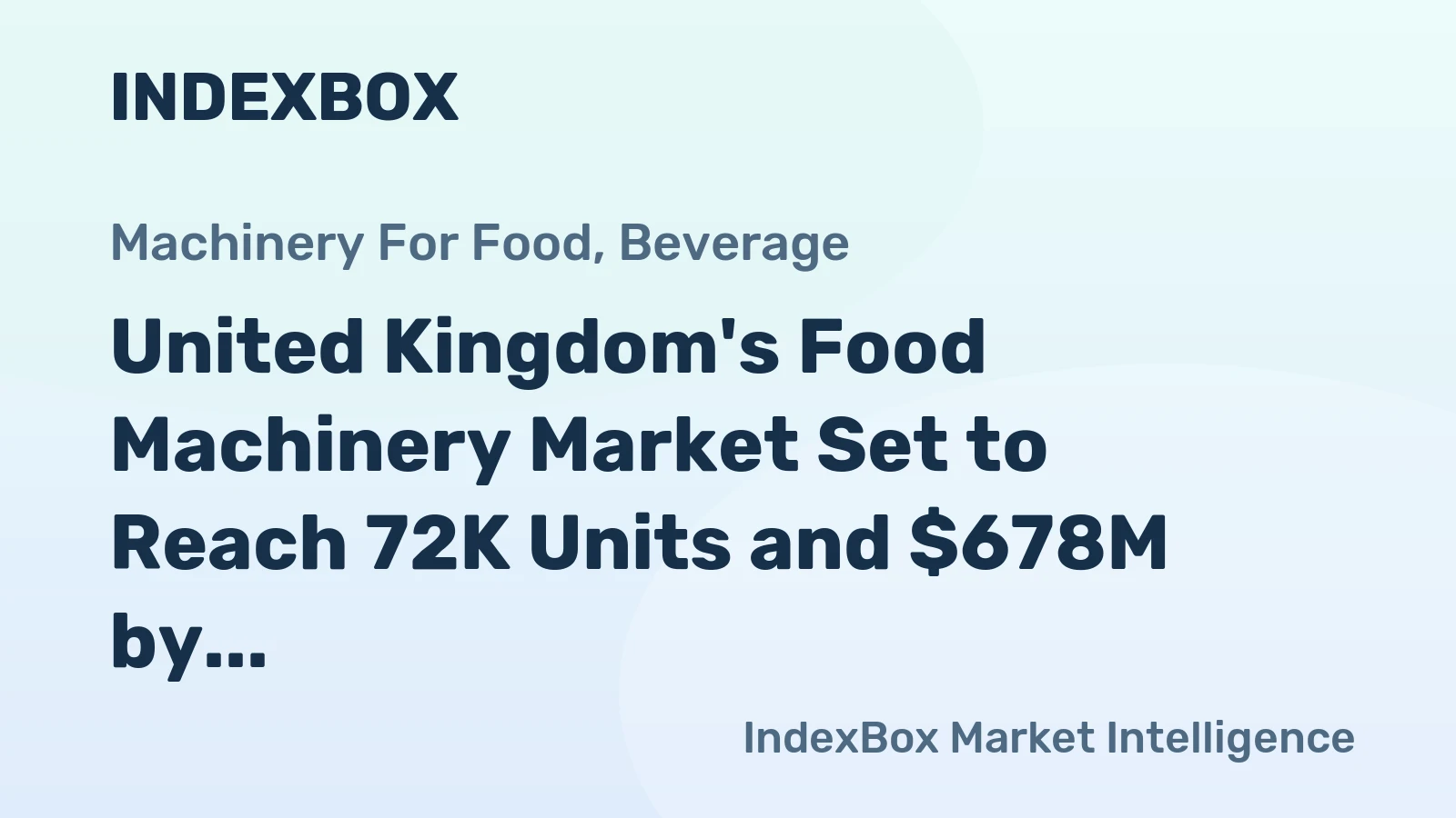 United Kingdom's Food Machinery Market Set to Reach 72K Units and $678M by 2035