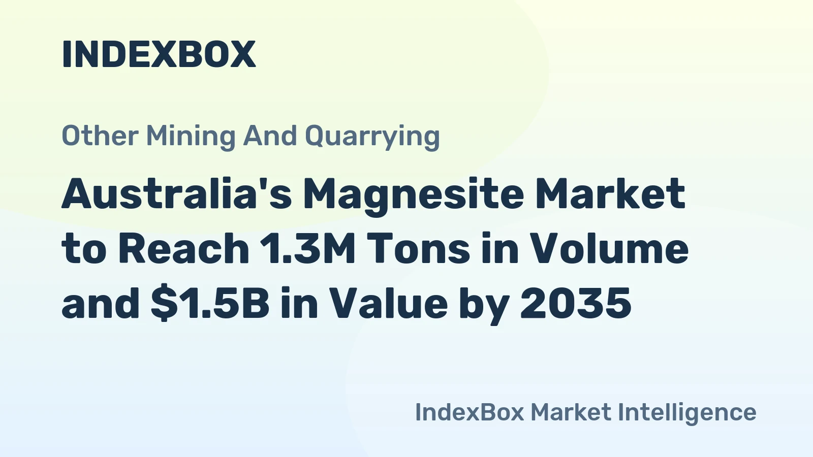 Australia's Magnesite Market to Reach 1.3M Tons in Volume and $1.5B in Value by 2035