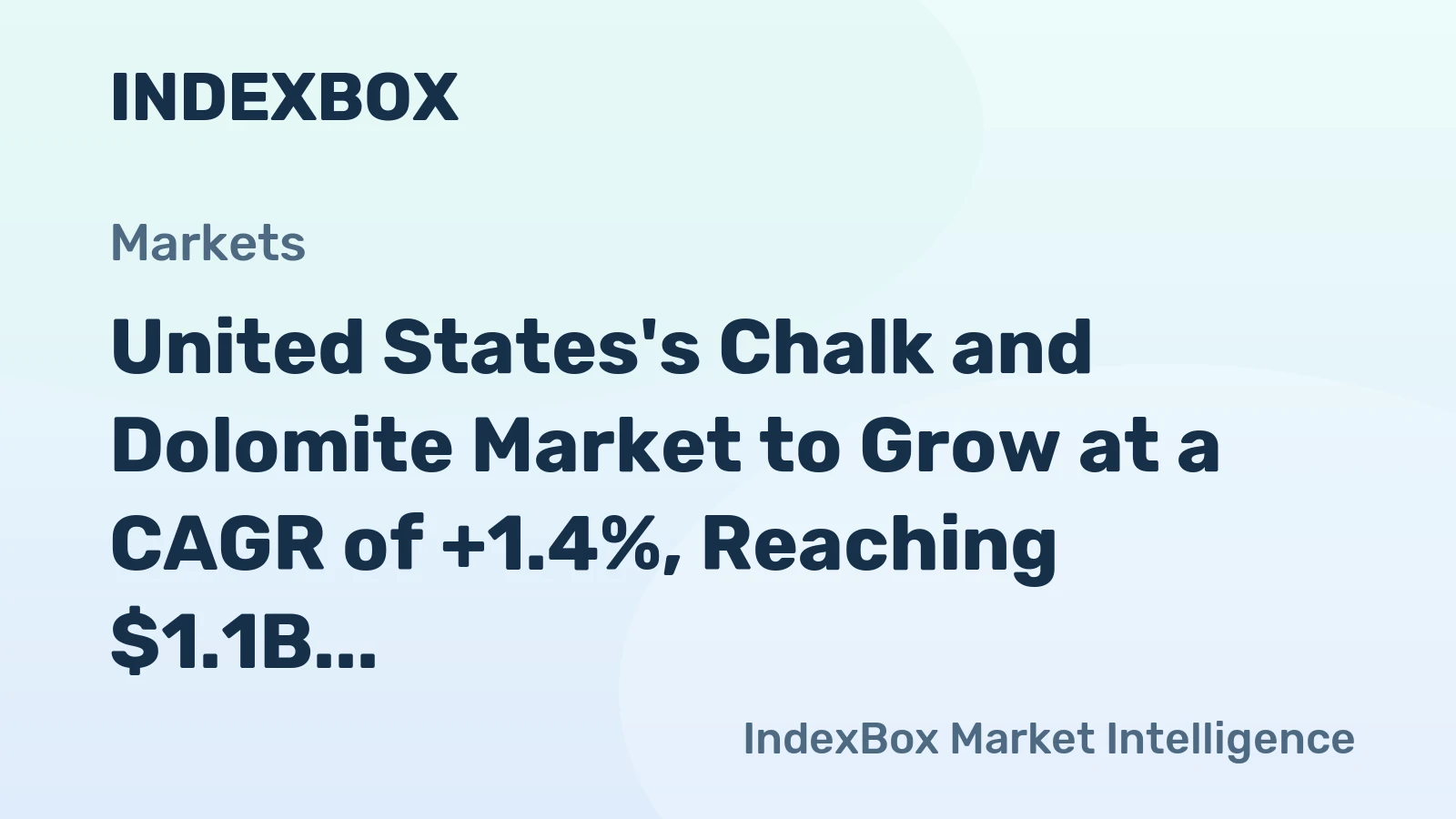 United States's Chalk and Dolomite Market to Grow at a CAGR of +1.4%, Reaching $1.1B by 2035
