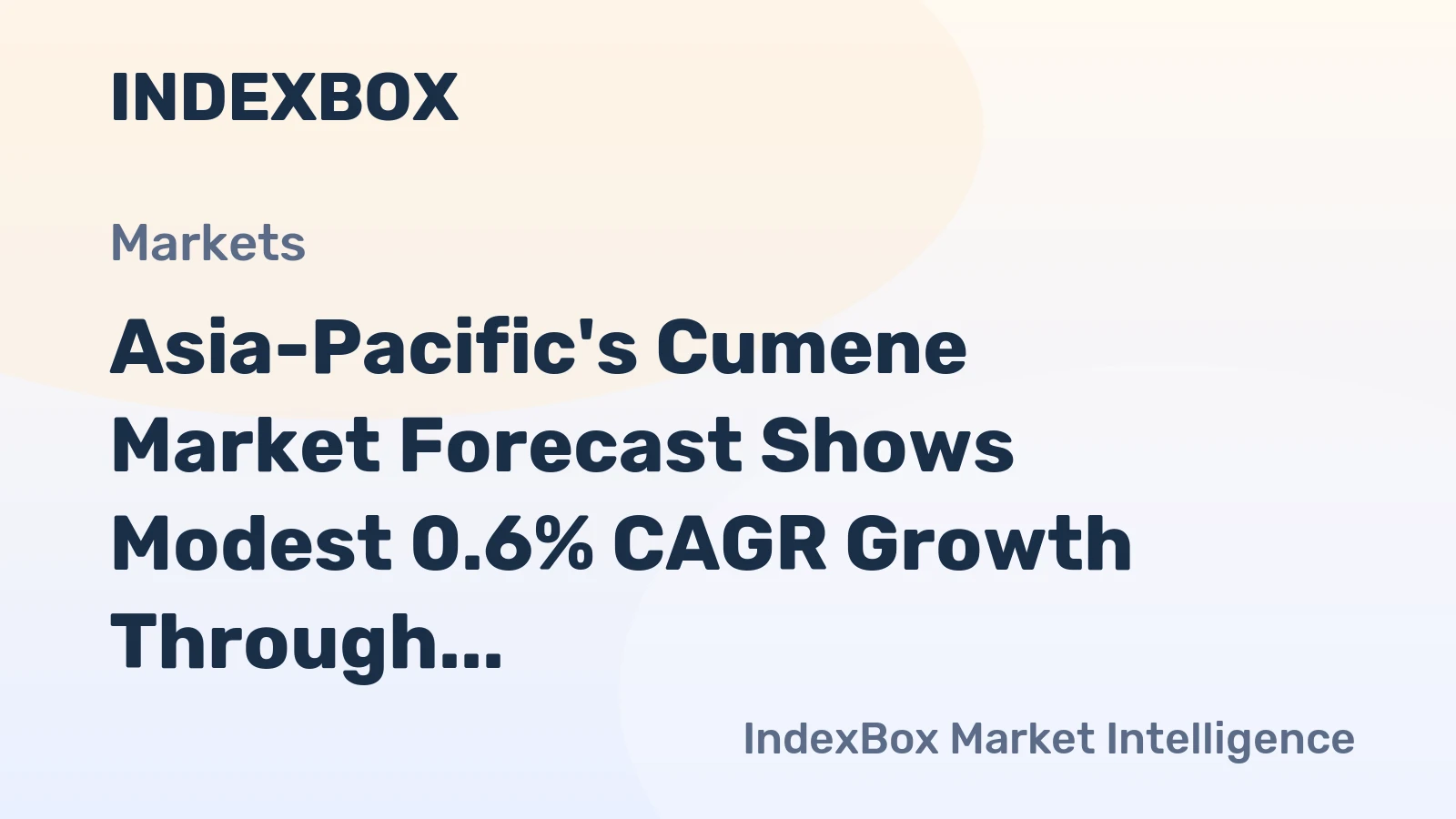 Asia-Pacific's Cumene Market Forecast Shows Modest 0.6% CAGR Growth Through 2035