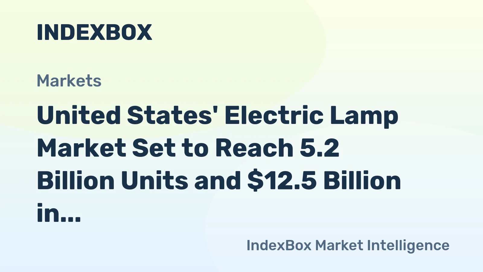 United States' Electric Lamp Market Set to Reach 5.2 Billion Units and $12.5 Billion in Value
