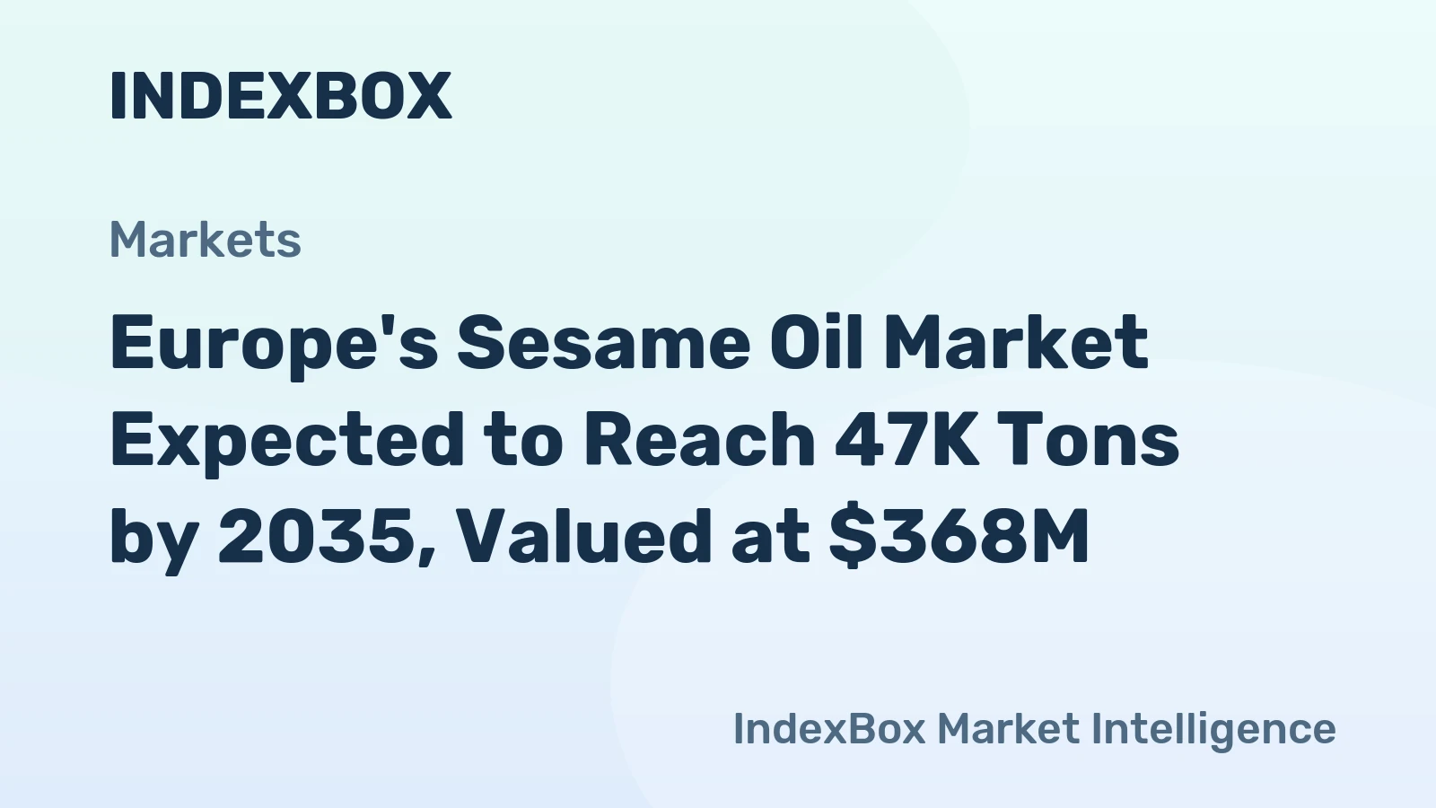 Europe's Sesame Oil Market Expected to Reach 47K Tons by 2035, Valued at $368M