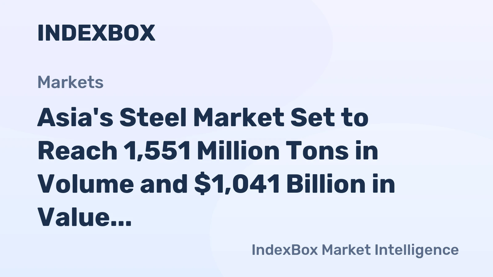 Asia's Steel Market Set to Reach 1,551 Million Tons in Volume and $1,041 Billion in Value by 2035
