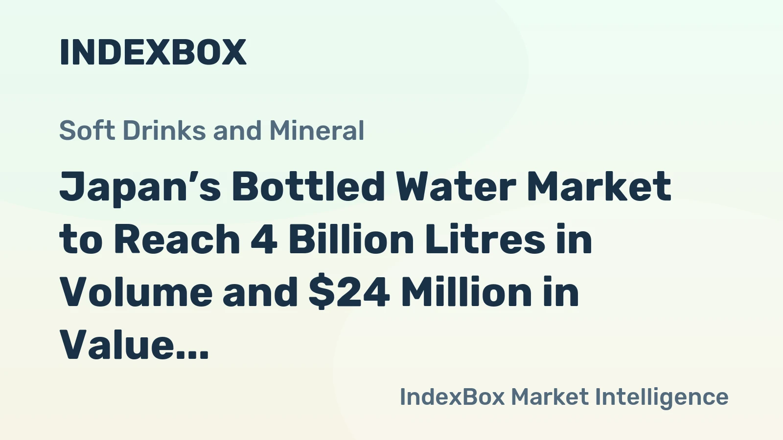 Japan’s Bottled Water Market to Reach 4 Billion Litres in Volume and $24 Million in Value by 2035