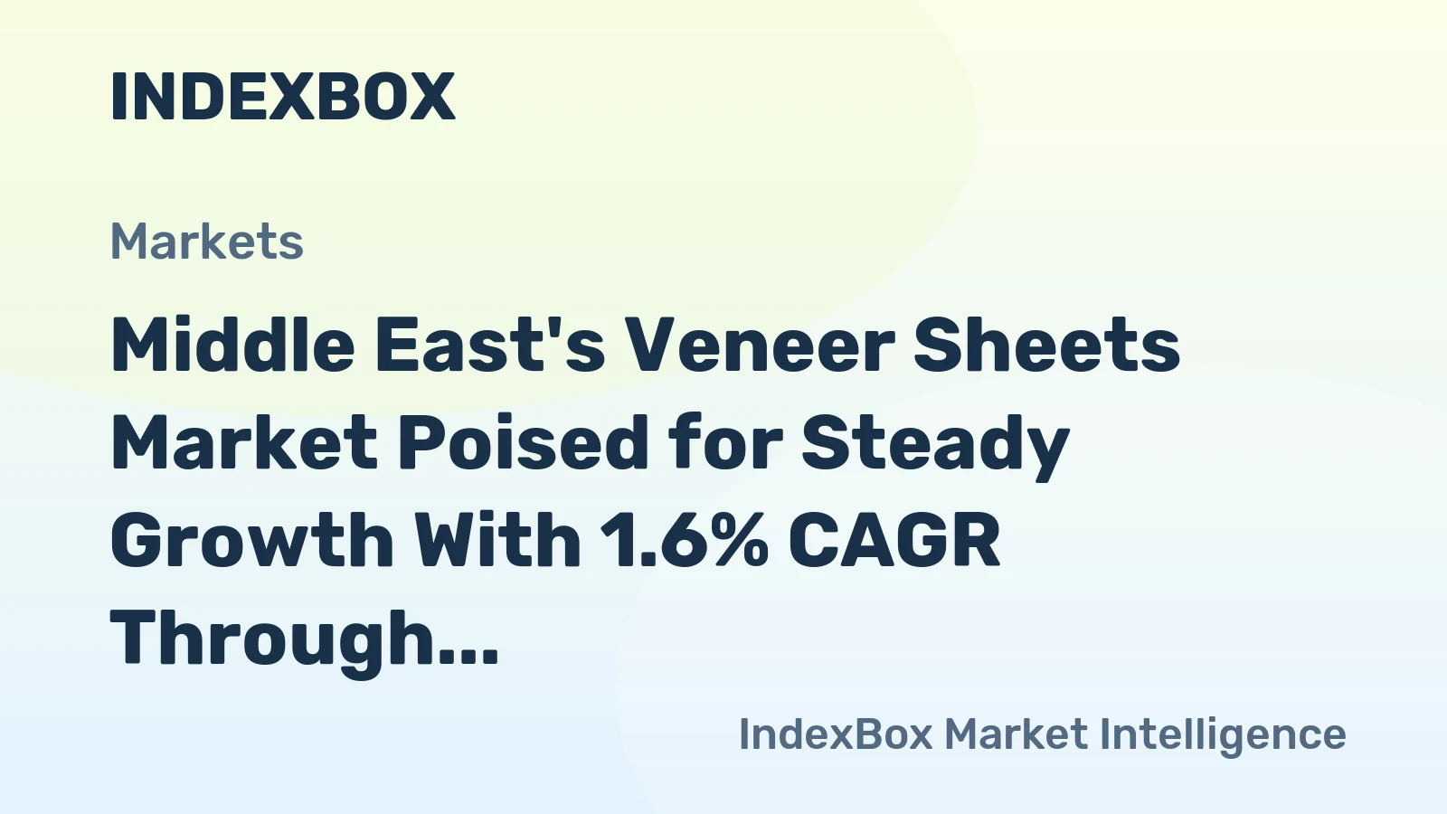 Middle East's Veneer Sheets Market Poised for Steady Growth With 1.6% CAGR Through 2035