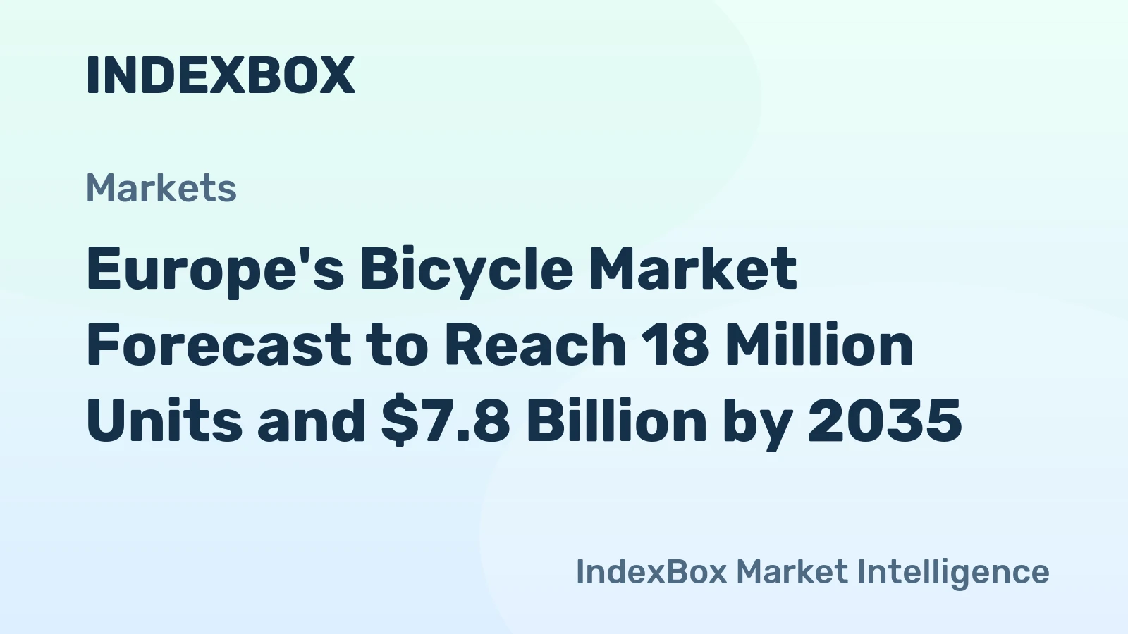 Europe's Bicycle Market Forecast to Reach 18 Million Units and $7.8 Billion by 2035