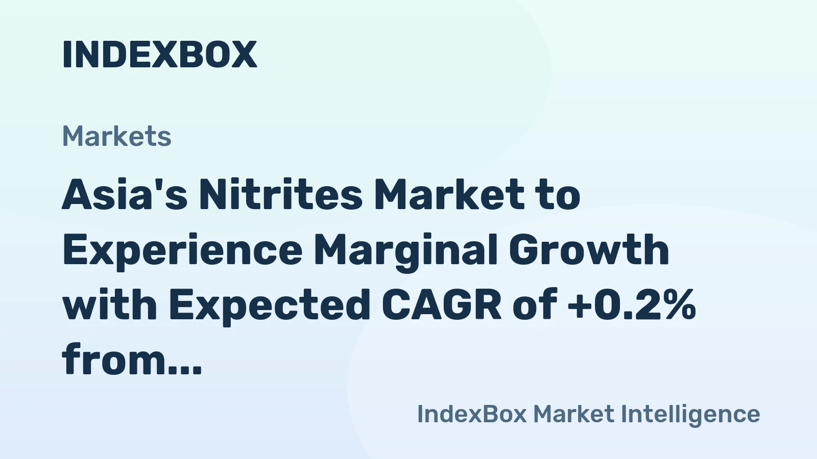Asia's Nitrites Market to Experience Marginal Growth with Expected CAGR of +0.2% from 2024 to 2035