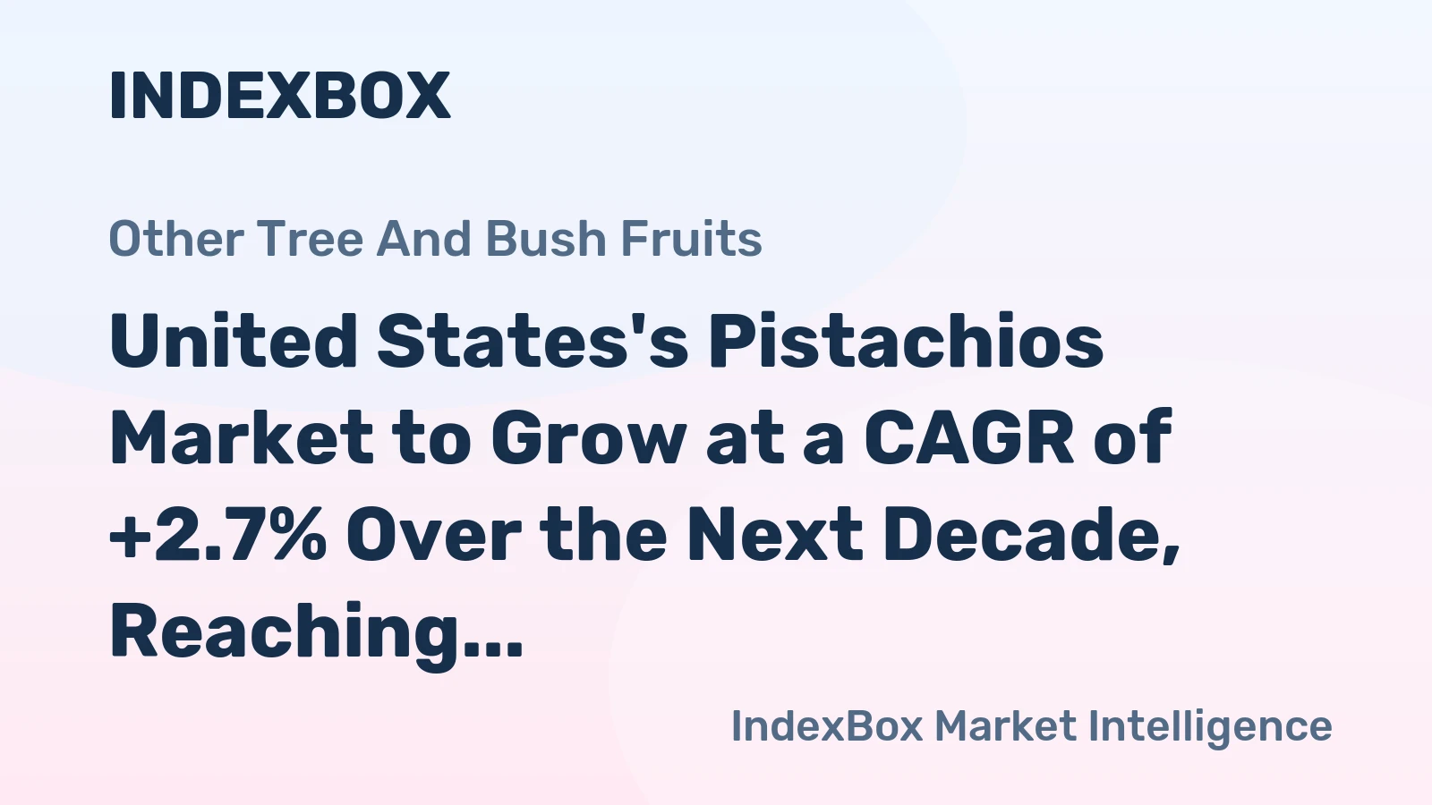 United States's Pistachios Market to Grow at a CAGR of +2.7% Over the Next Decade, Reaching $1.8B by 2035