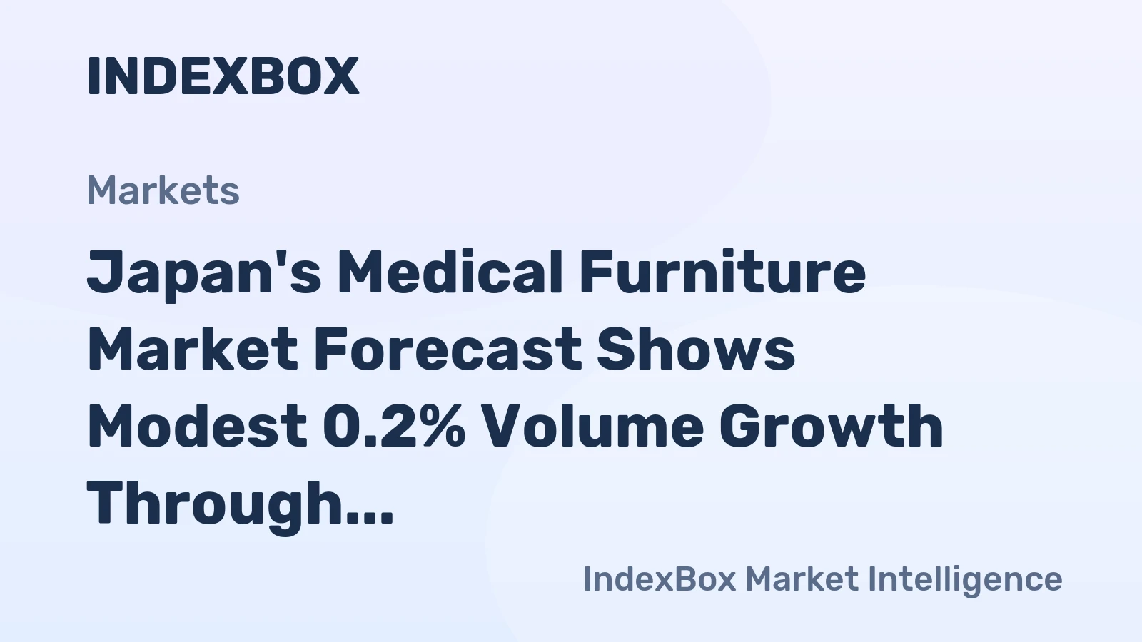 Japan's Medical Furniture Market Forecast Shows Modest 0.2% Volume Growth Through 2035
