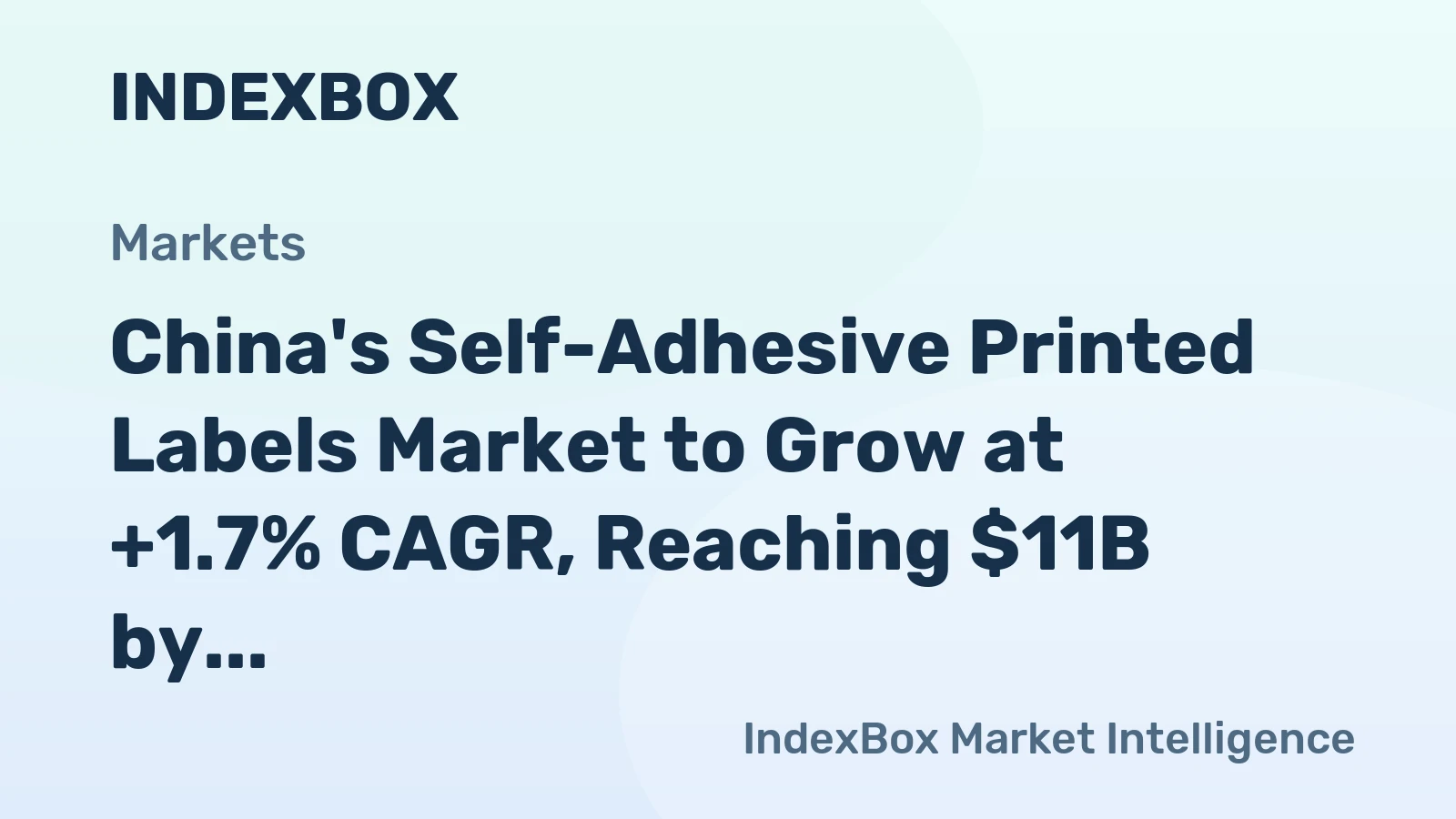 China's Self-Adhesive Printed Labels Market to Grow at +1.7% CAGR, Reaching $11B by 2035