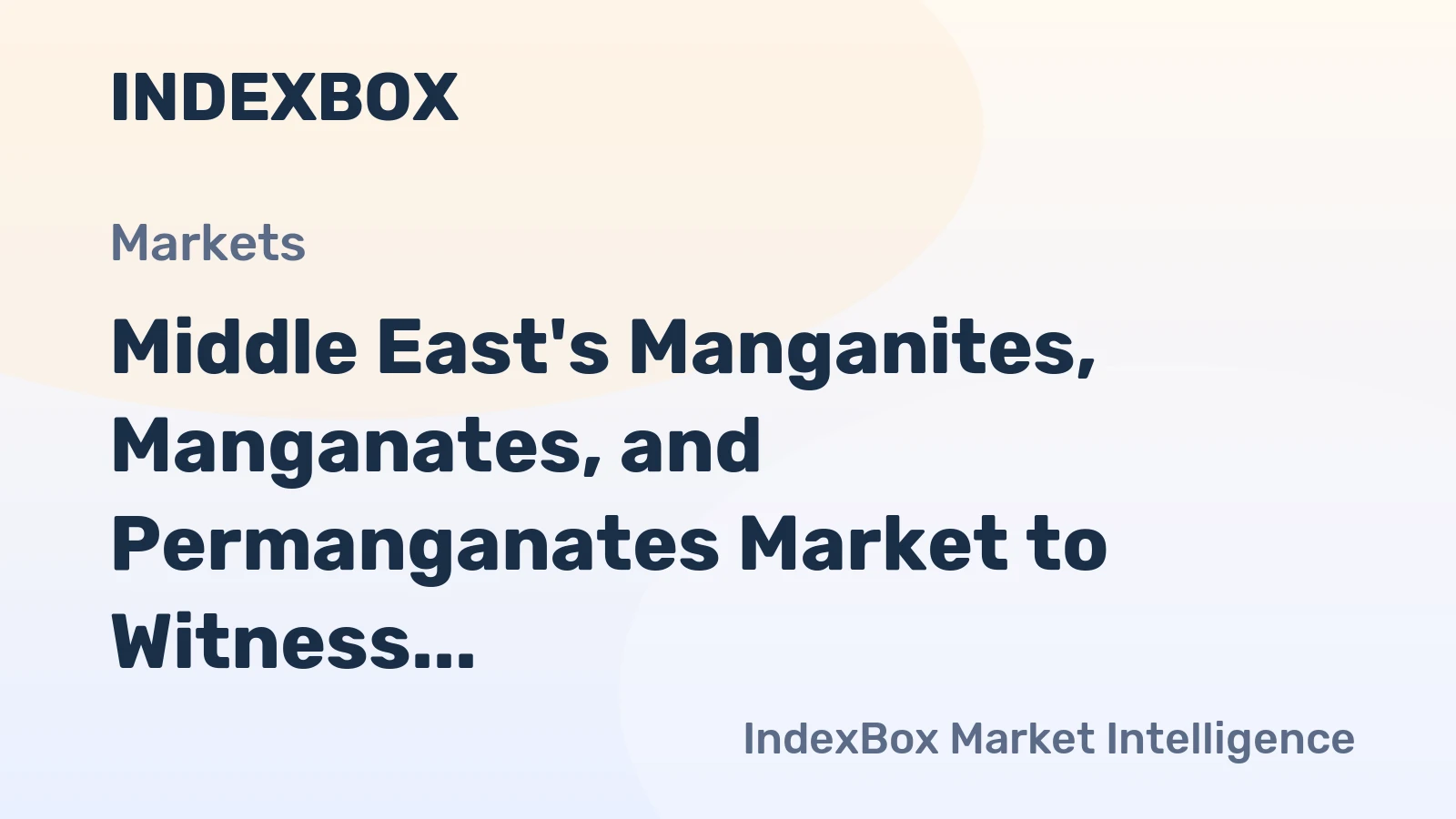Middle East's Manganites, Manganates, and Permanganates Market to Witness Modest Growth with +0.5% CAGR from 2024 to 2035