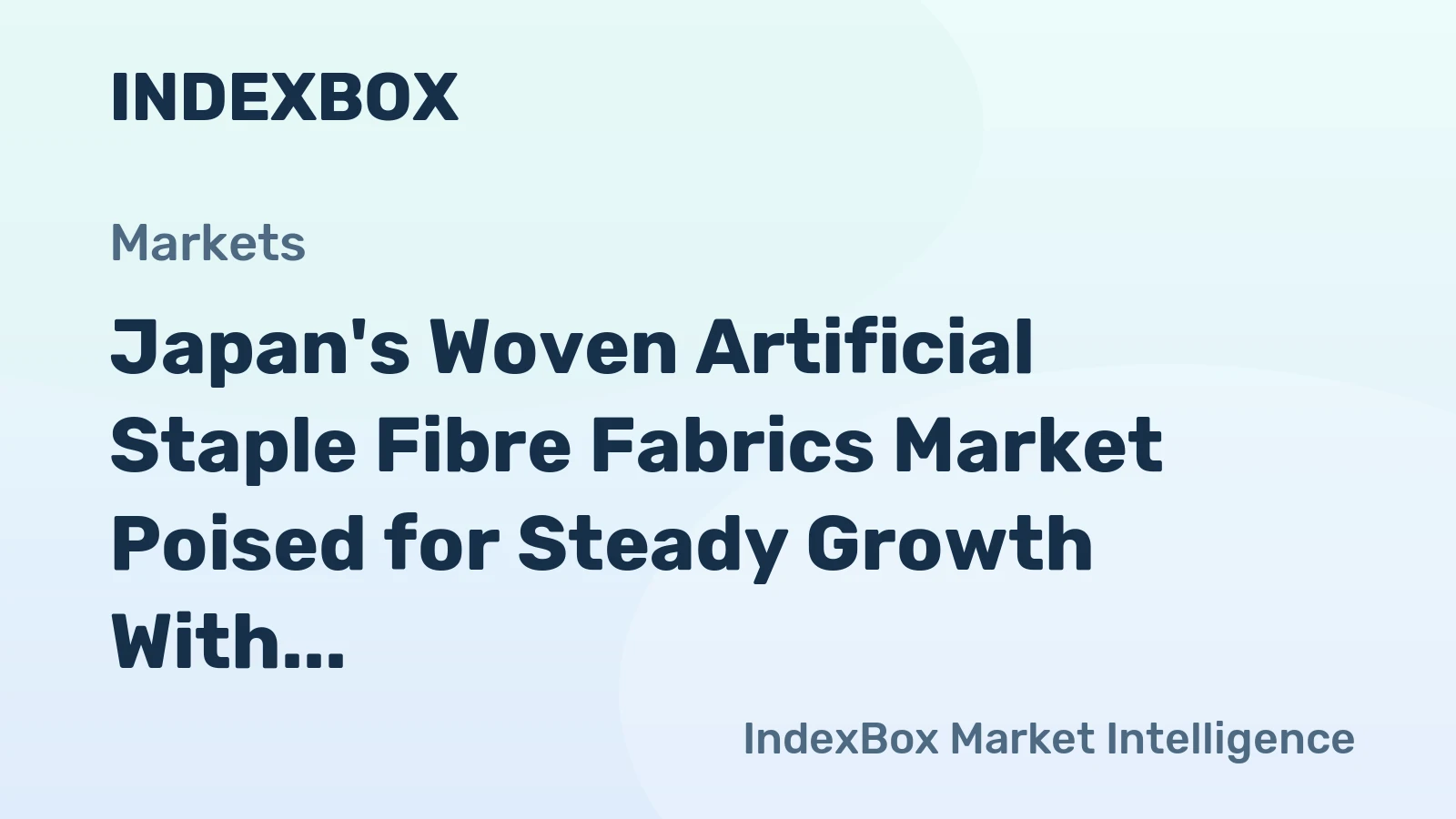 Japan's Woven Artificial Staple Fibre Fabrics Market Poised for Steady Growth With a 3.5% CAGR in Value