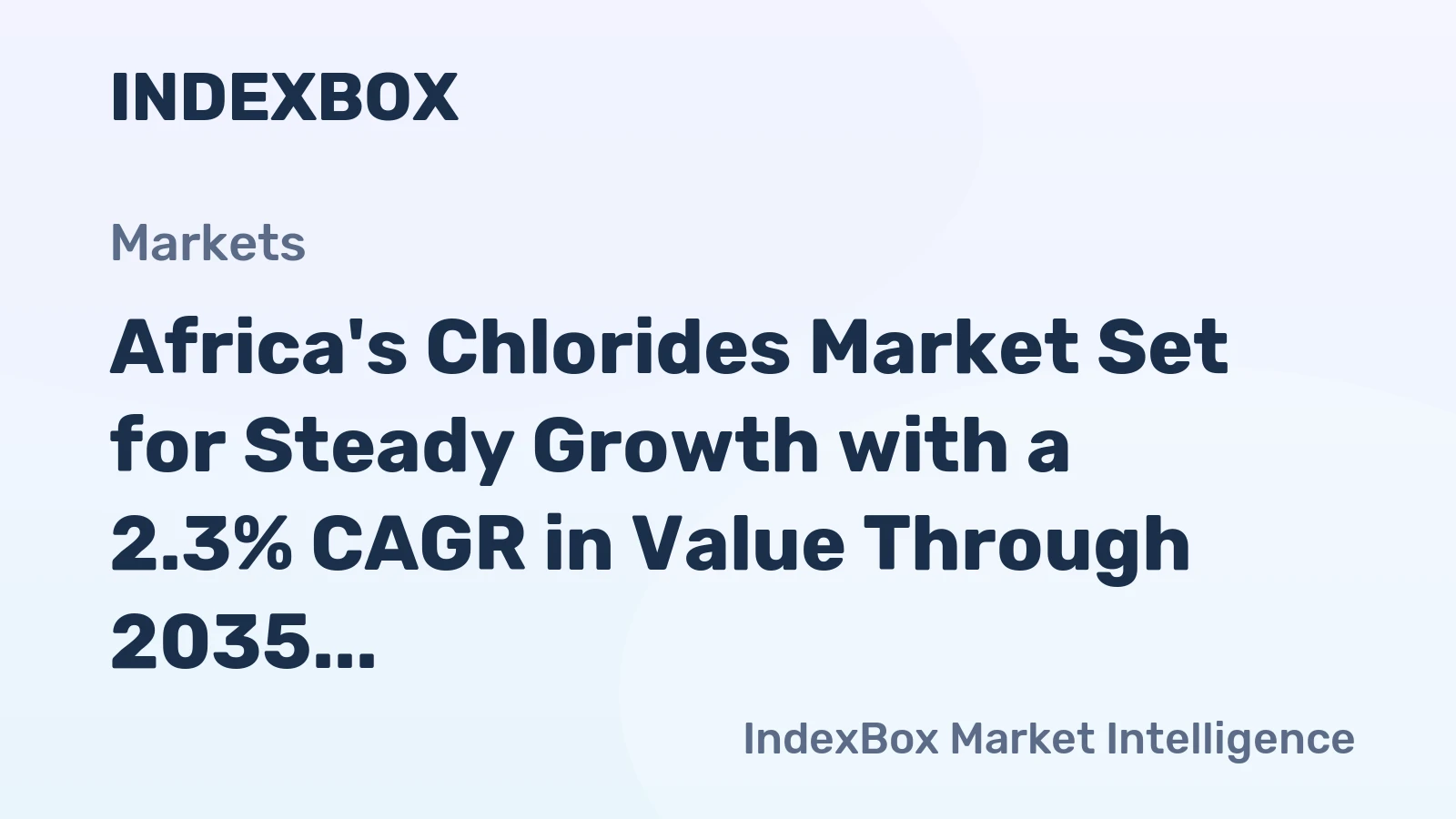Africa's Chlorides Market Set for Steady Growth with a 2.3% CAGR in Value Through 2035
