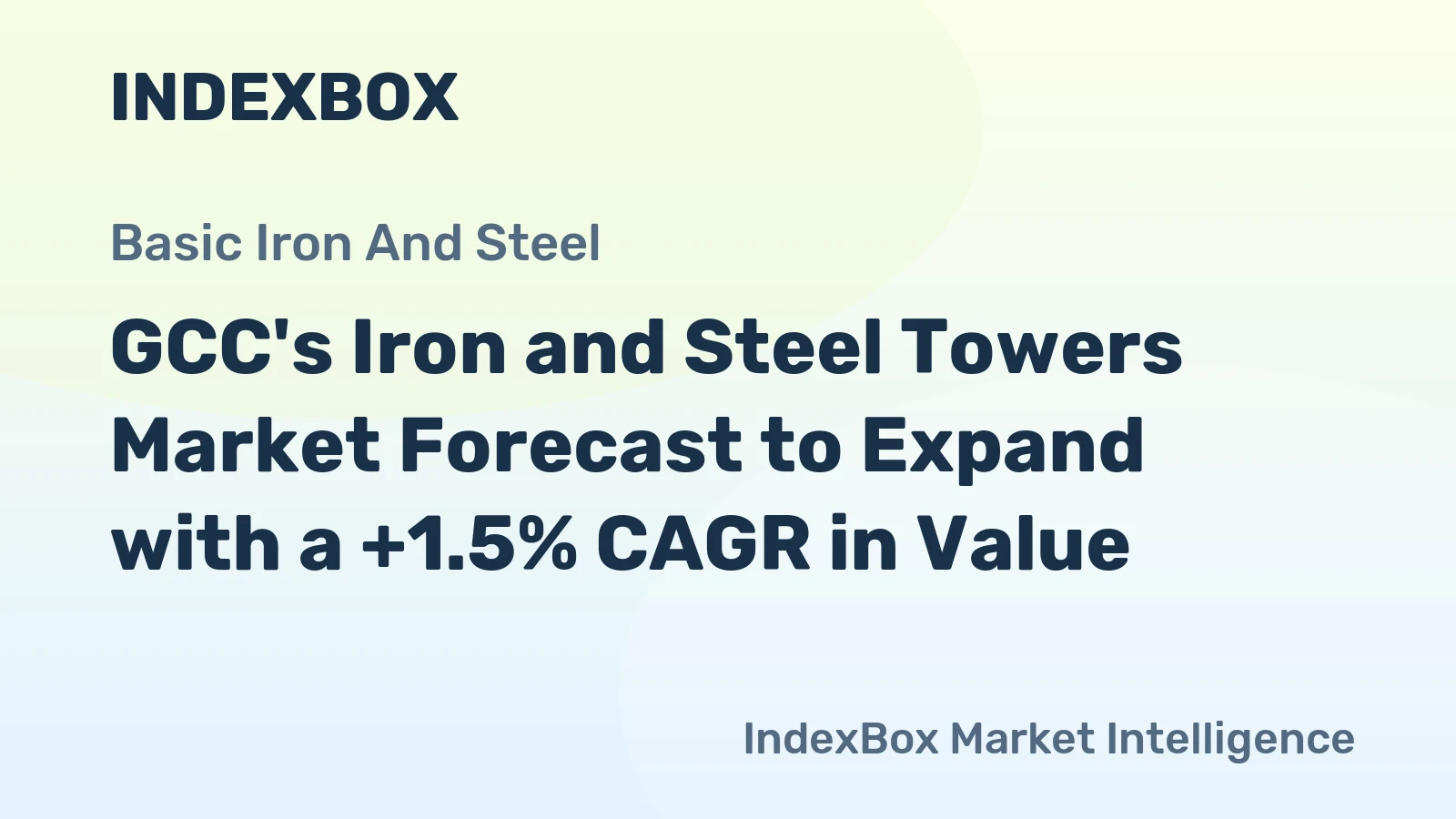 GCC's Iron and Steel Towers Market Forecast to Expand with a +1.5% CAGR in Value