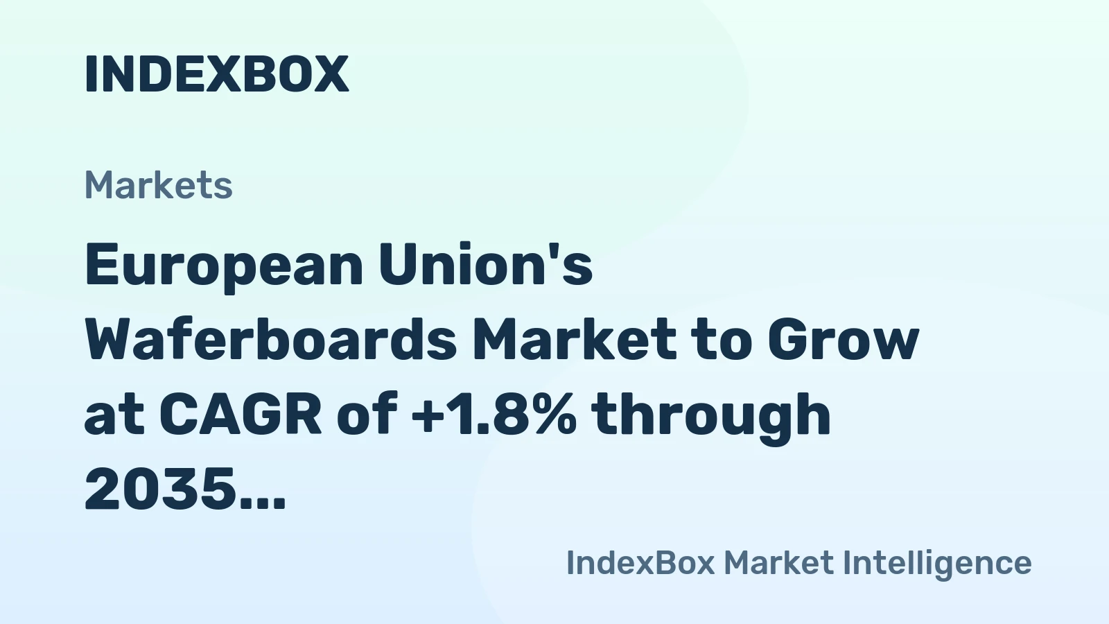 European Union's Waferboards Market to Grow at CAGR of +1.8% through 2035