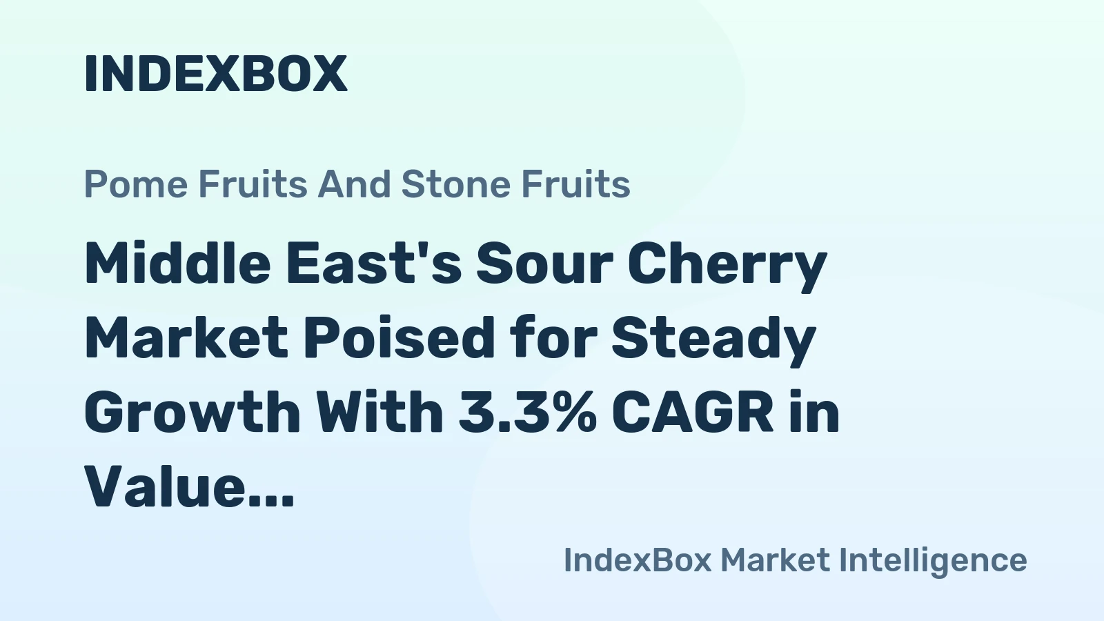 Middle East's Sour Cherry Market Poised for Steady Growth With 3.3% CAGR in Value Through 2035