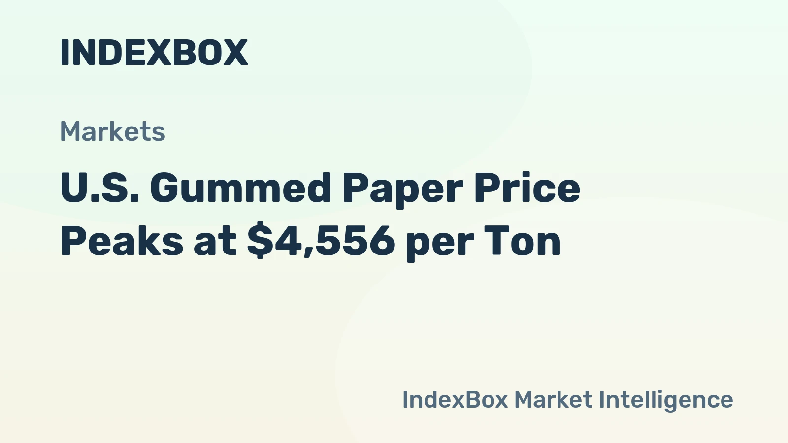 U.S. Gummed Paper Price Peaks at $4,556 per Ton