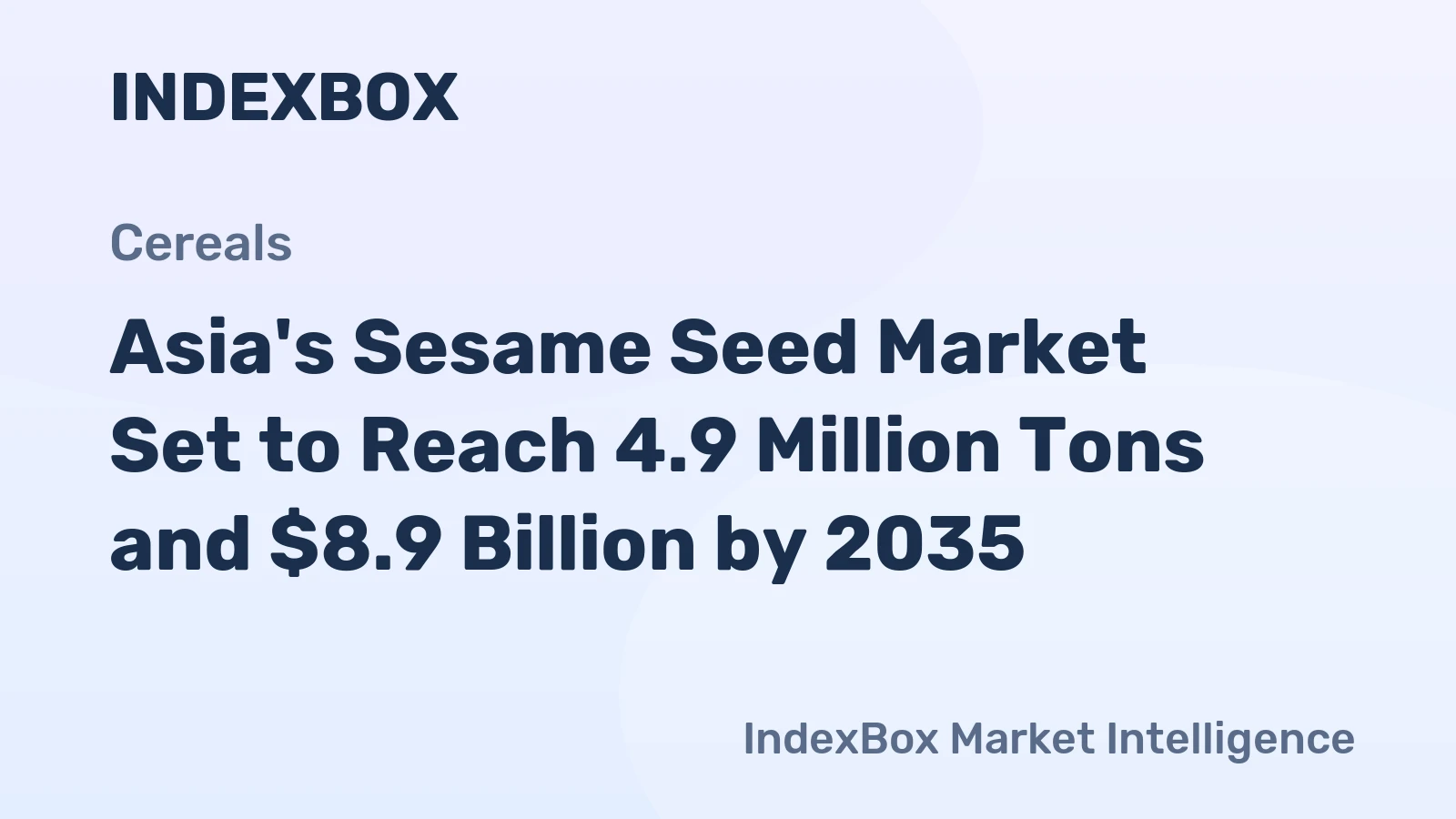Asia's Sesame Seed Market Set to Reach 4.9 Million Tons and $8.9 Billion by 2035