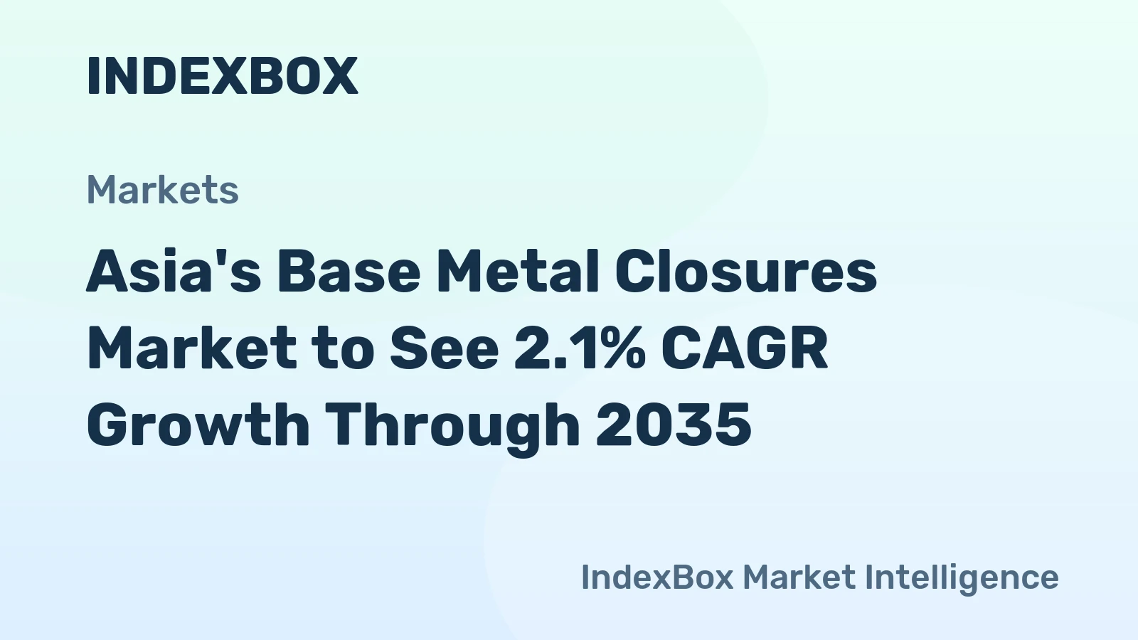 Asia's Base Metal Closures Market to See 2.1% CAGR Growth Through 2035