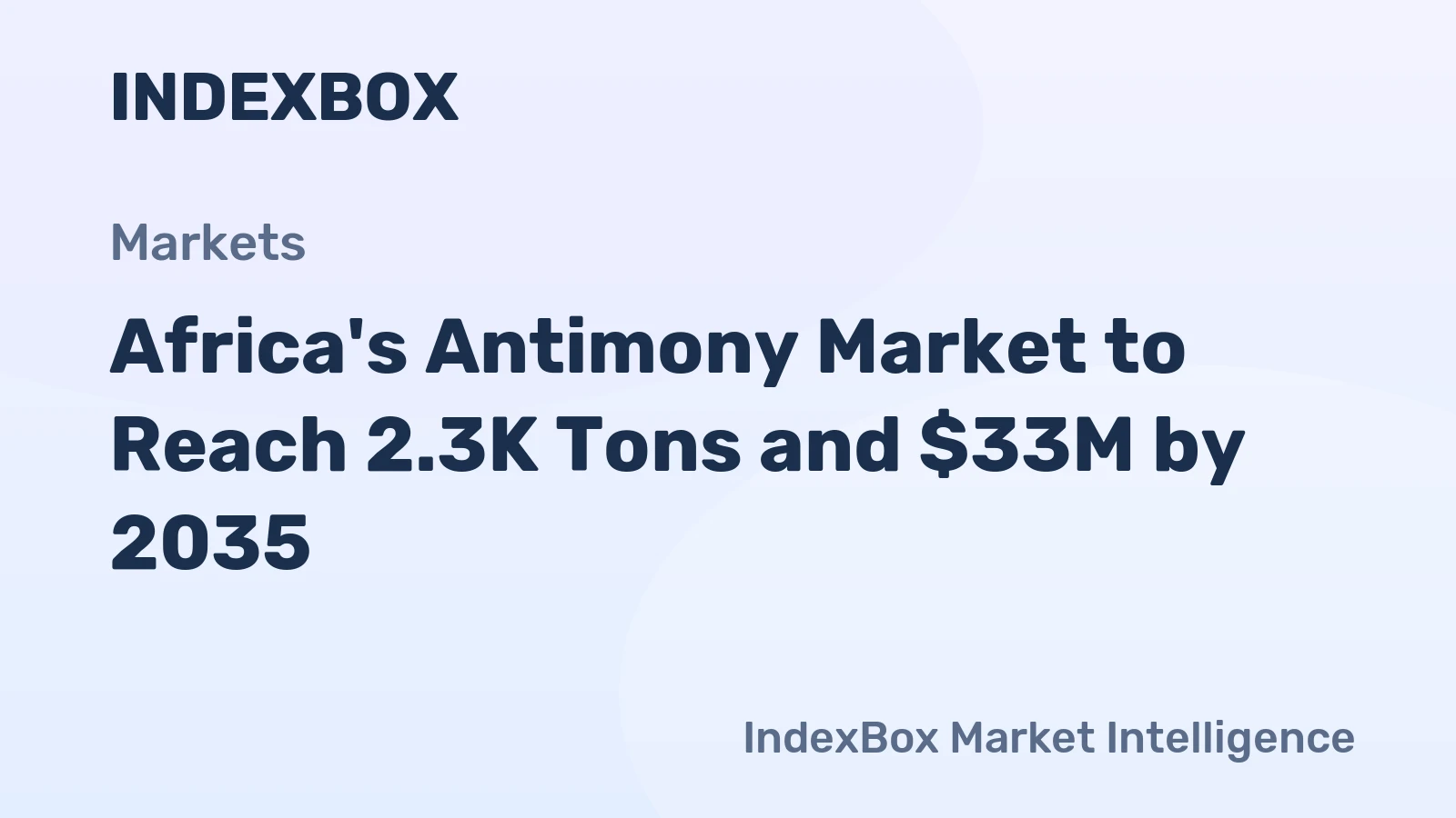 Africa's Antimony Market to Reach 2.3K Tons and $33M by 2035