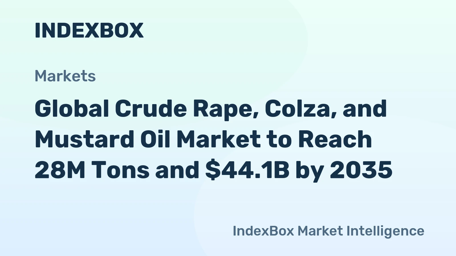 Global Crude Rape, Colza, and Mustard Oil Market to Reach 28M Tons and $44.1B by 2035