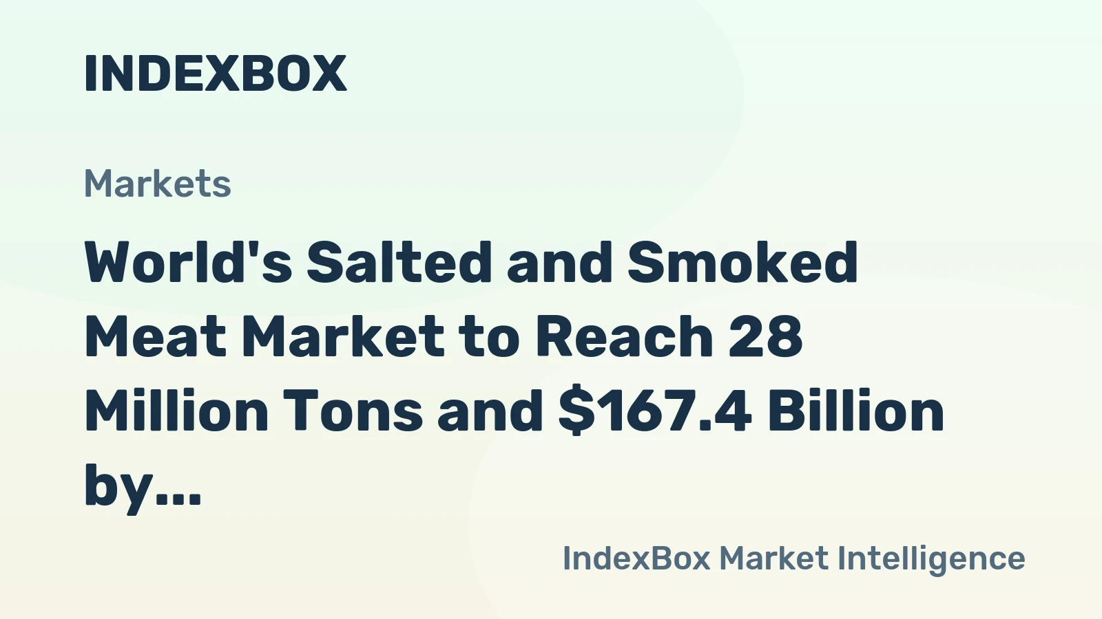World's Salted and Smoked Meat Market to Reach 28 Million Tons and $167.4 Billion by 2035