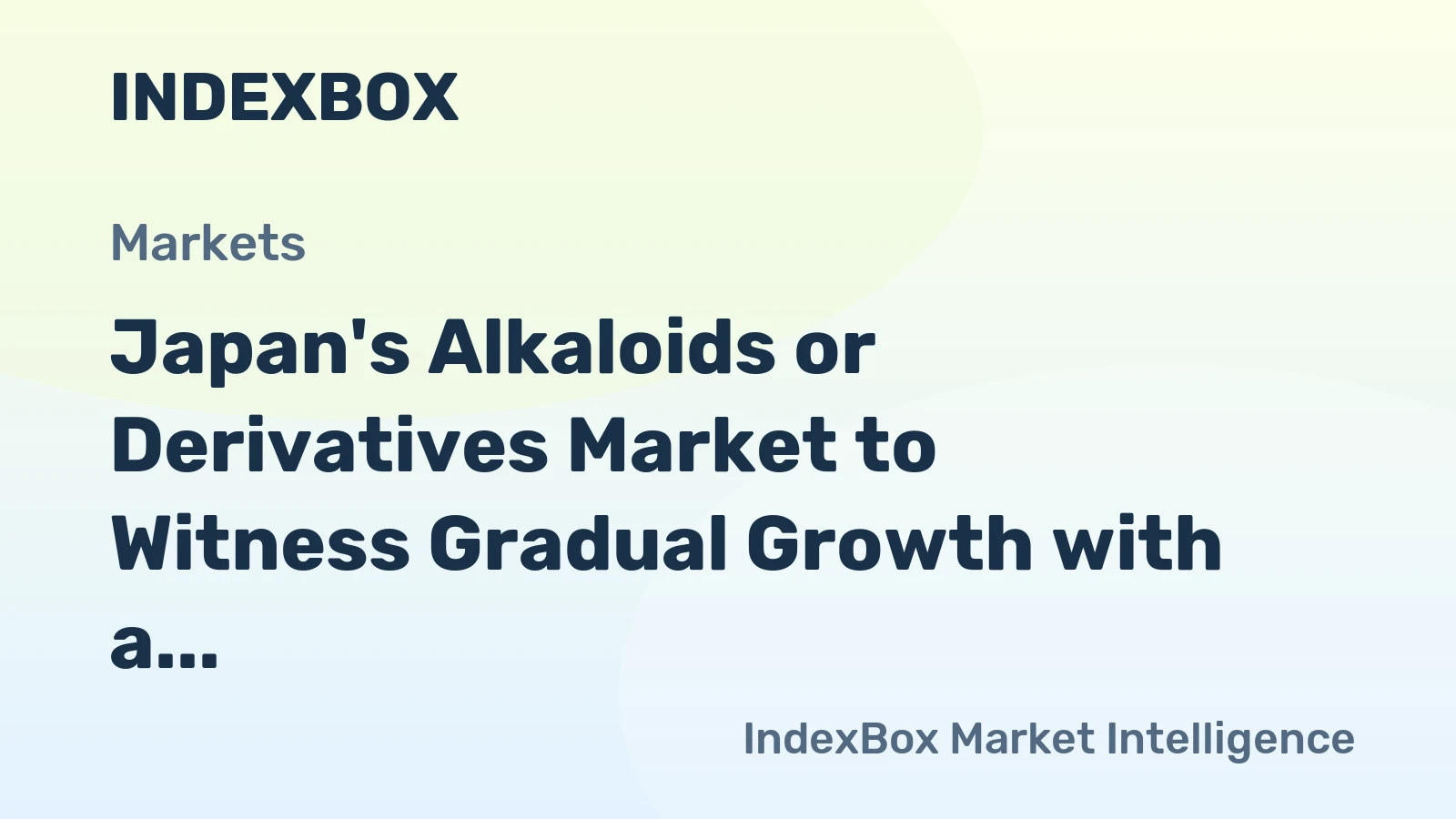 Japan's Alkaloids or Derivatives Market to Witness Gradual Growth with a CAGR of +1.4%