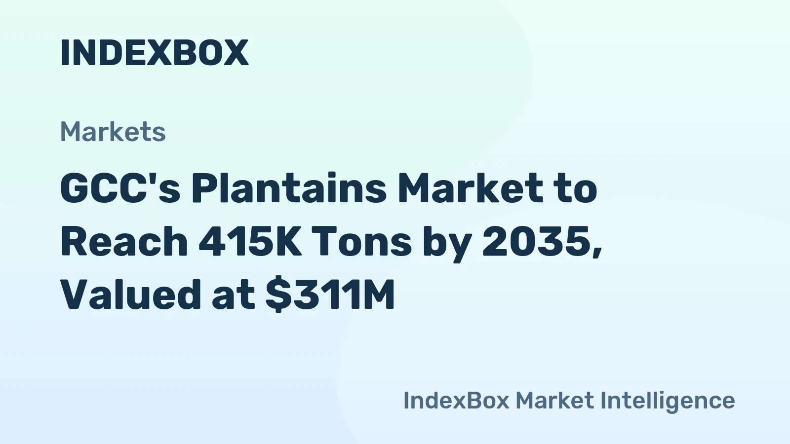 GCC's Plantains Market to Reach 415K Tons by 2035, Valued at $311M