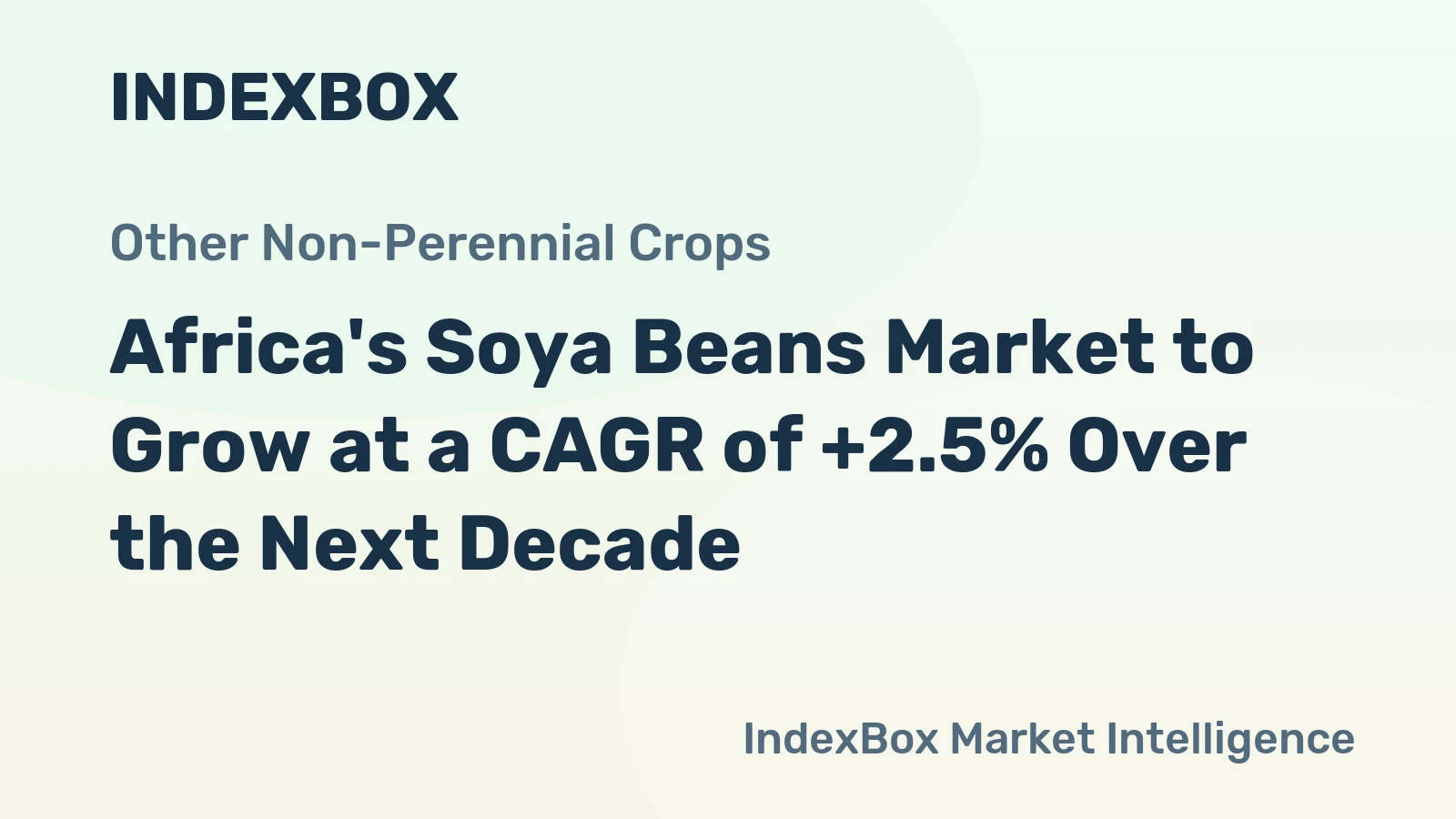 Africa's Soya Beans Market to Grow at a CAGR of +2.5% Over the Next Decade