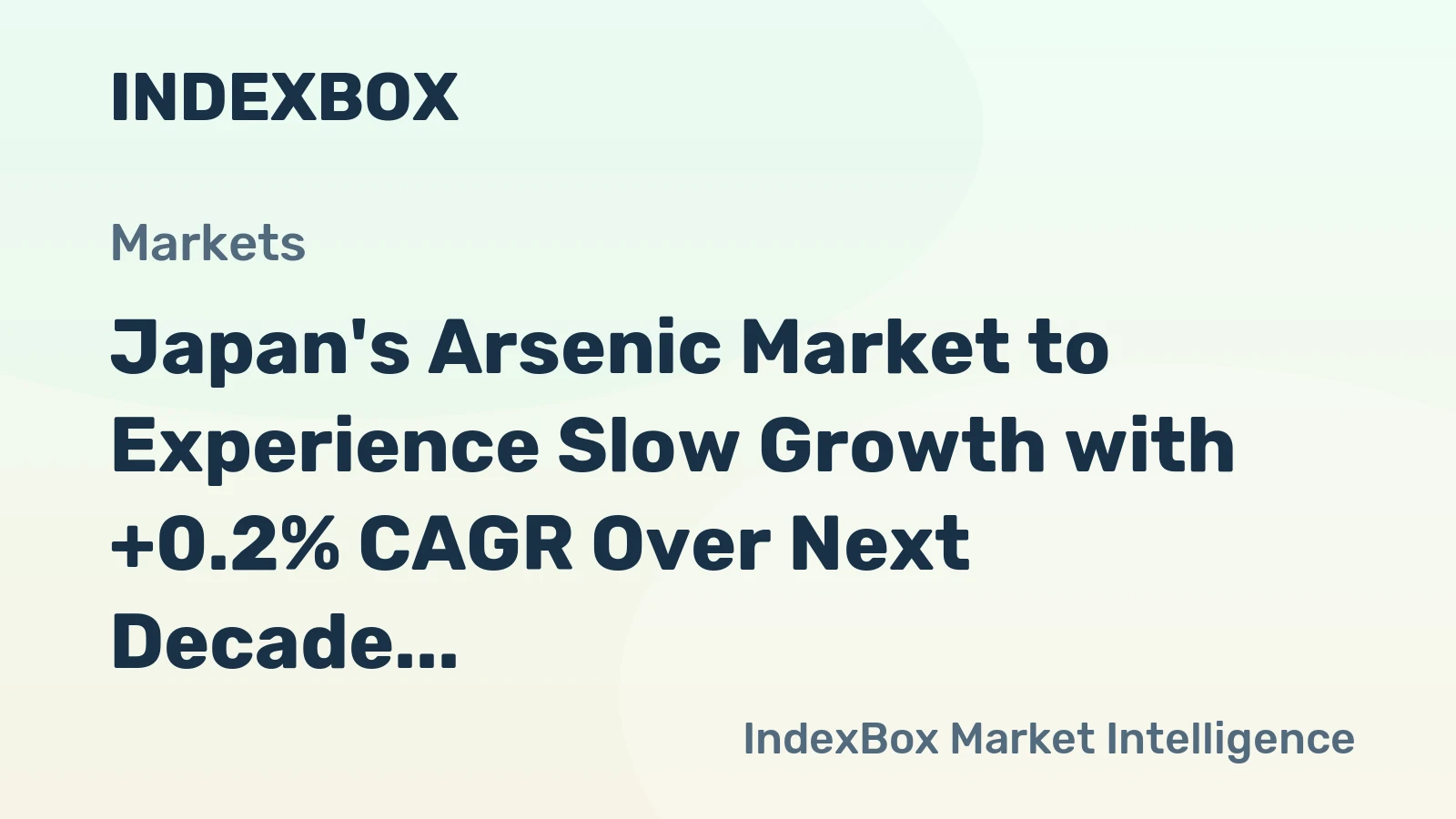 Japan's Arsenic Market to Experience Slow Growth with +0.2% CAGR Over Next Decade