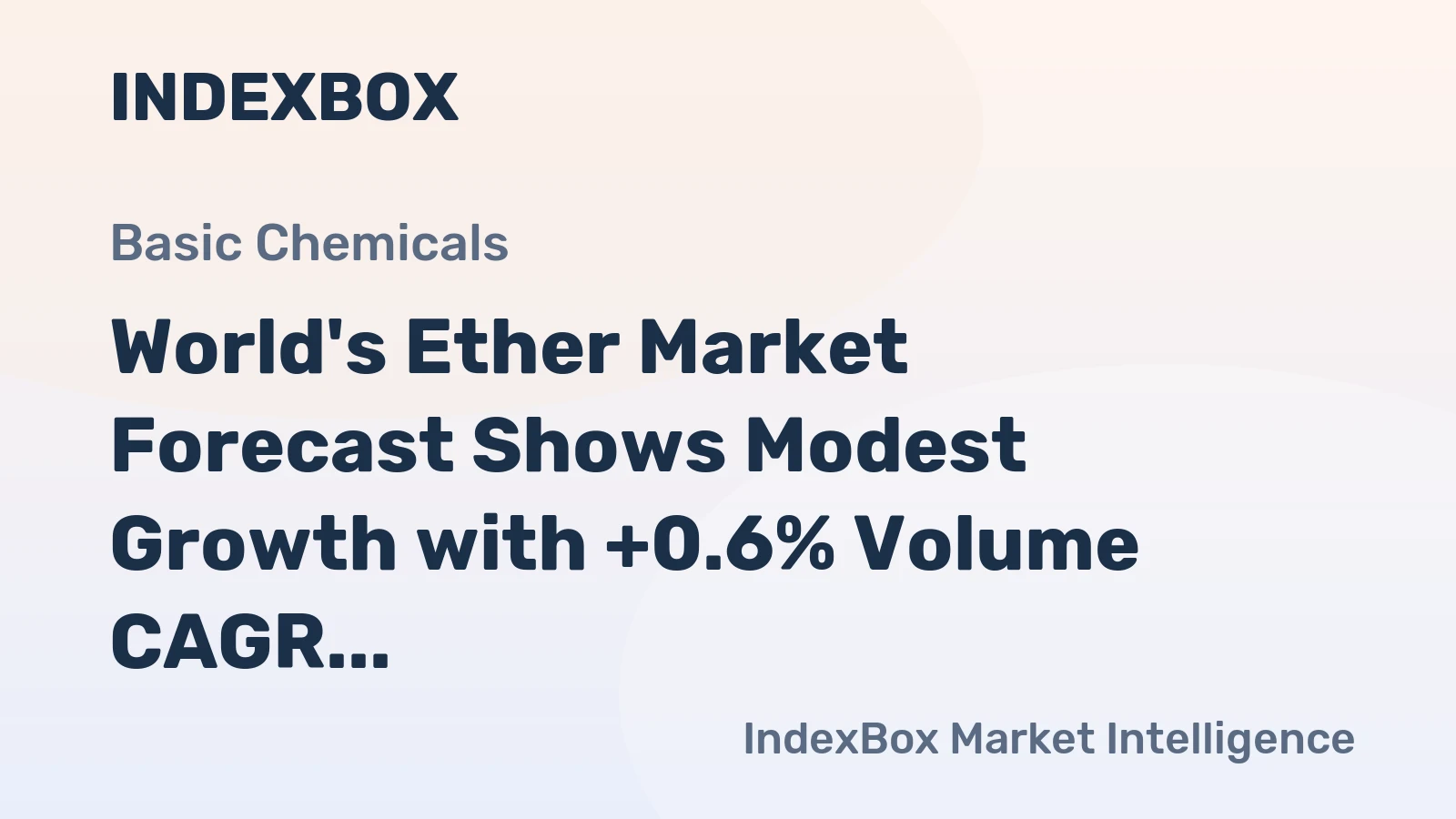 World's Ether Market Forecast Shows Modest Growth with +0.6% Volume CAGR Through 2035
