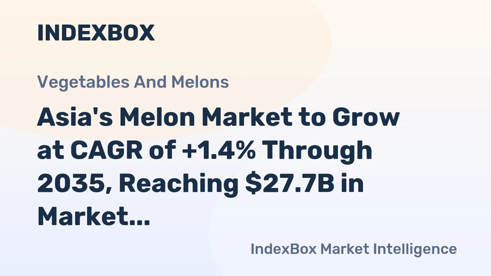 Asia's Melon Market to Grow at CAGR of +1.4% Through 2035, Reaching $27.7B in Market Value