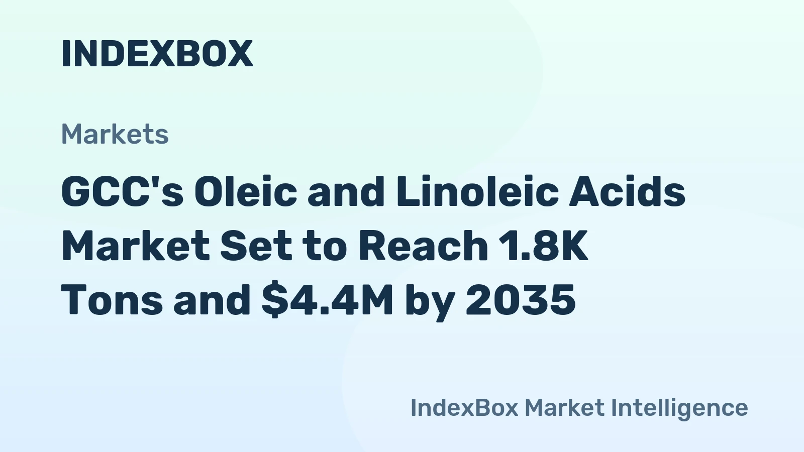 GCC's Oleic and Linoleic Acids Market Set to Reach 1.8K Tons and $4.4M by 2035
